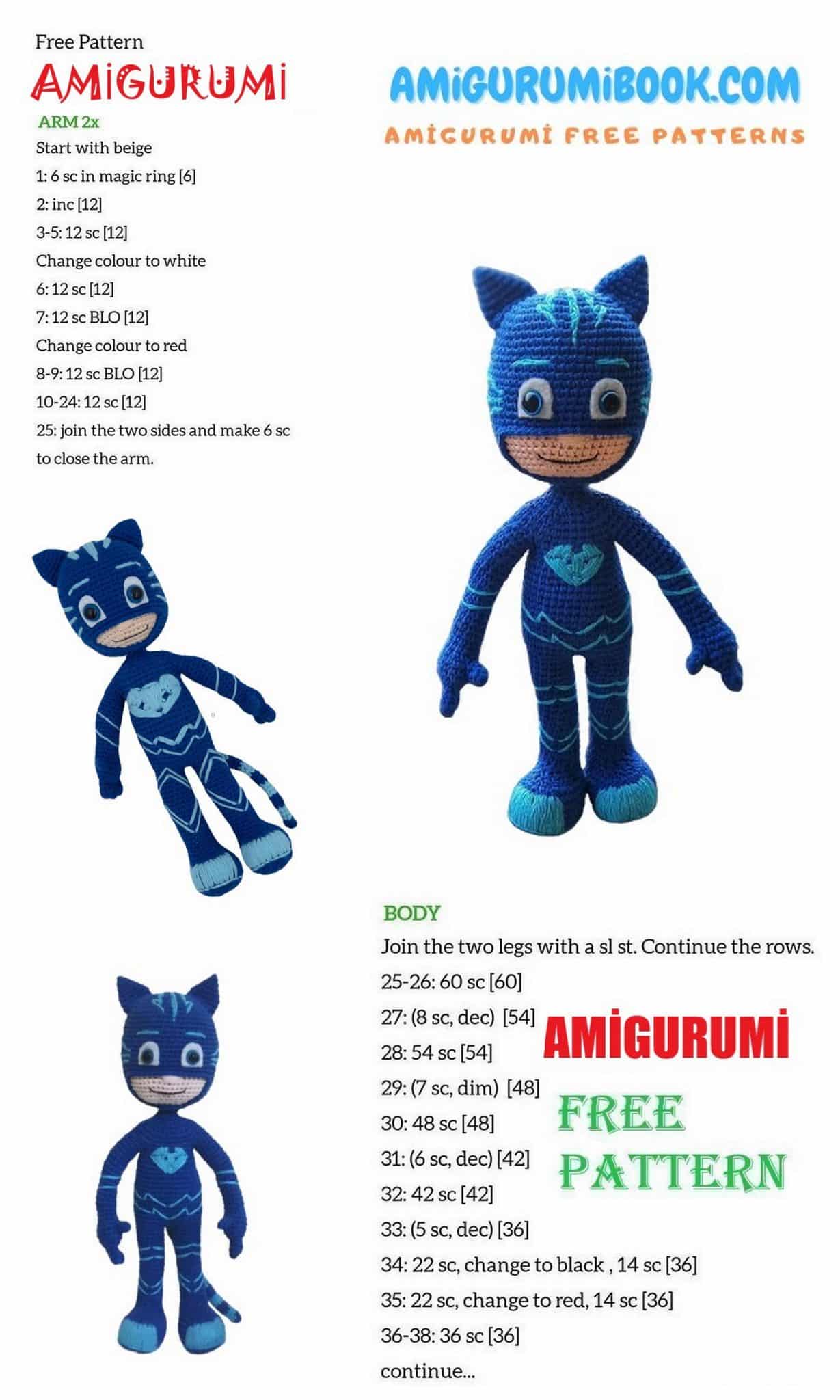 Catboy Pj Masks Amigurumi Free Pattern - Free Amigurumi Crochet Patterns