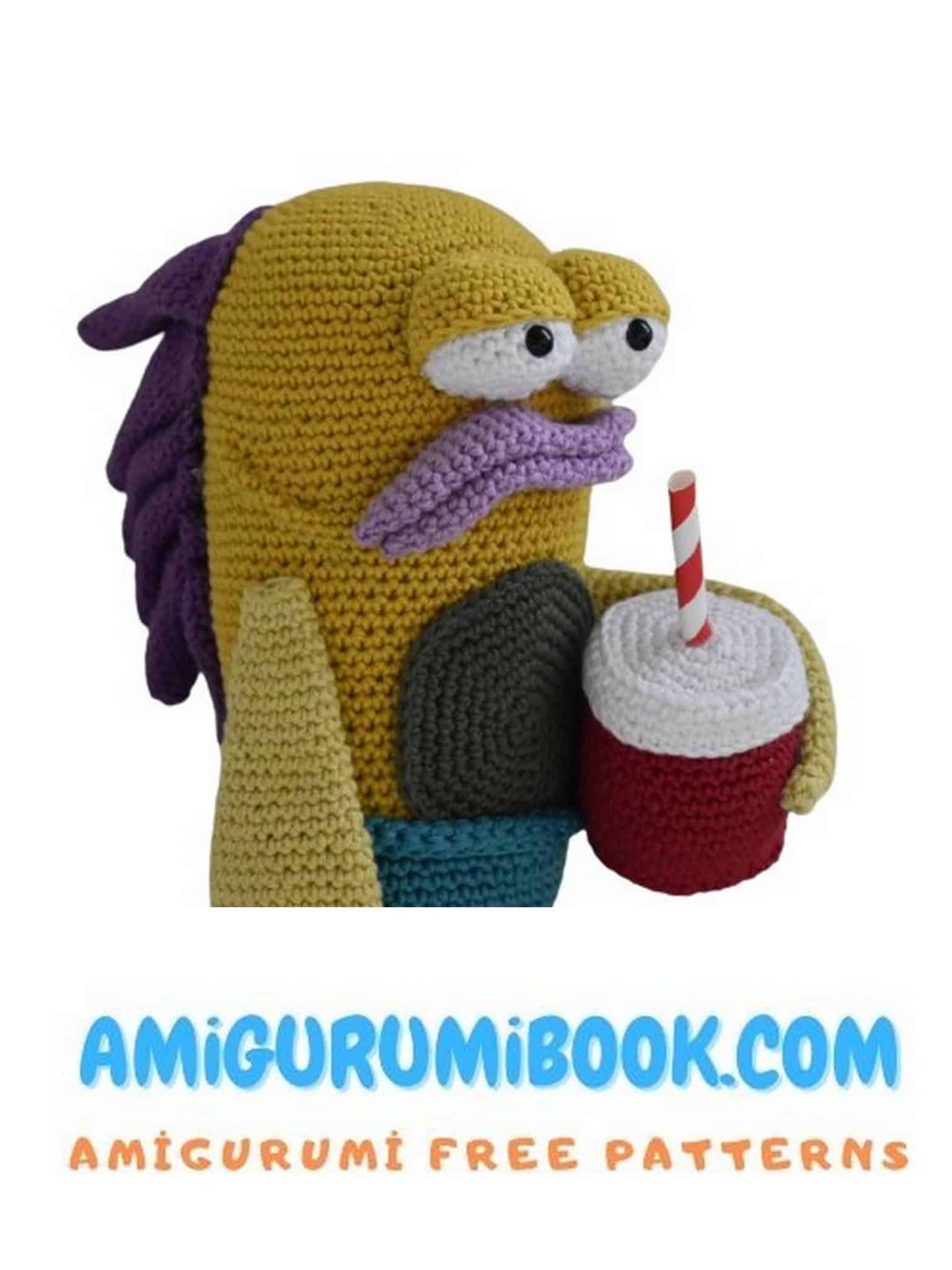 Sponge Bop Fish Amigurumi Free Pattern - Free Amigurumi Crochet Patterns