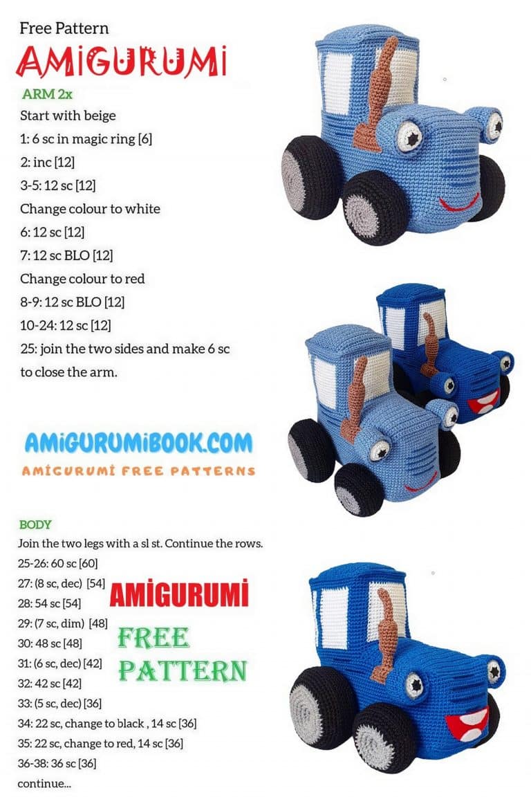 Tractor Amigurumi Free Pattern - Free Amigurumi Crochet Patterns