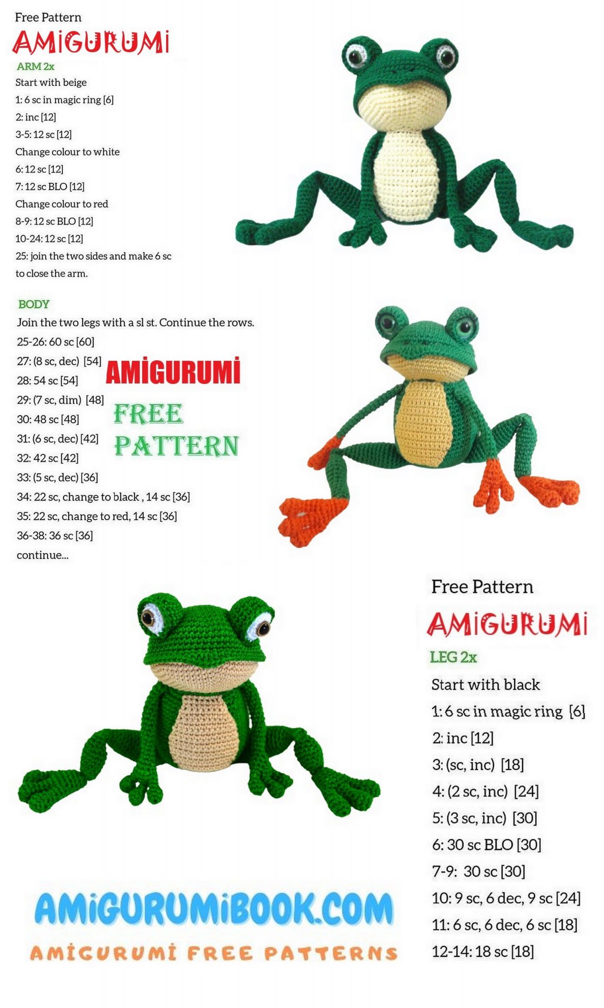 Cute Frog Amigurumi Free Pattern - Free Amigurumi Crochet Patterns