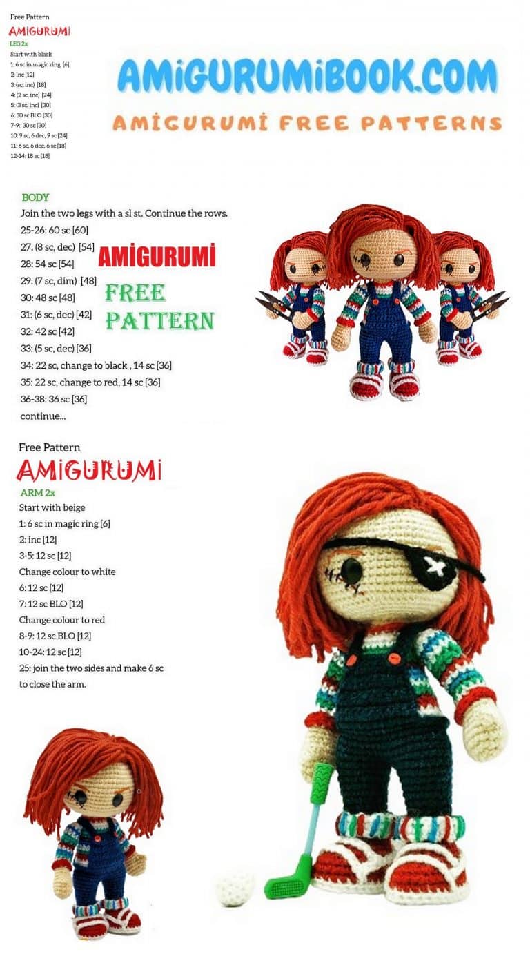 Chucky Amigurumi Free Pattern - Free Amigurumi Crochet Patterns