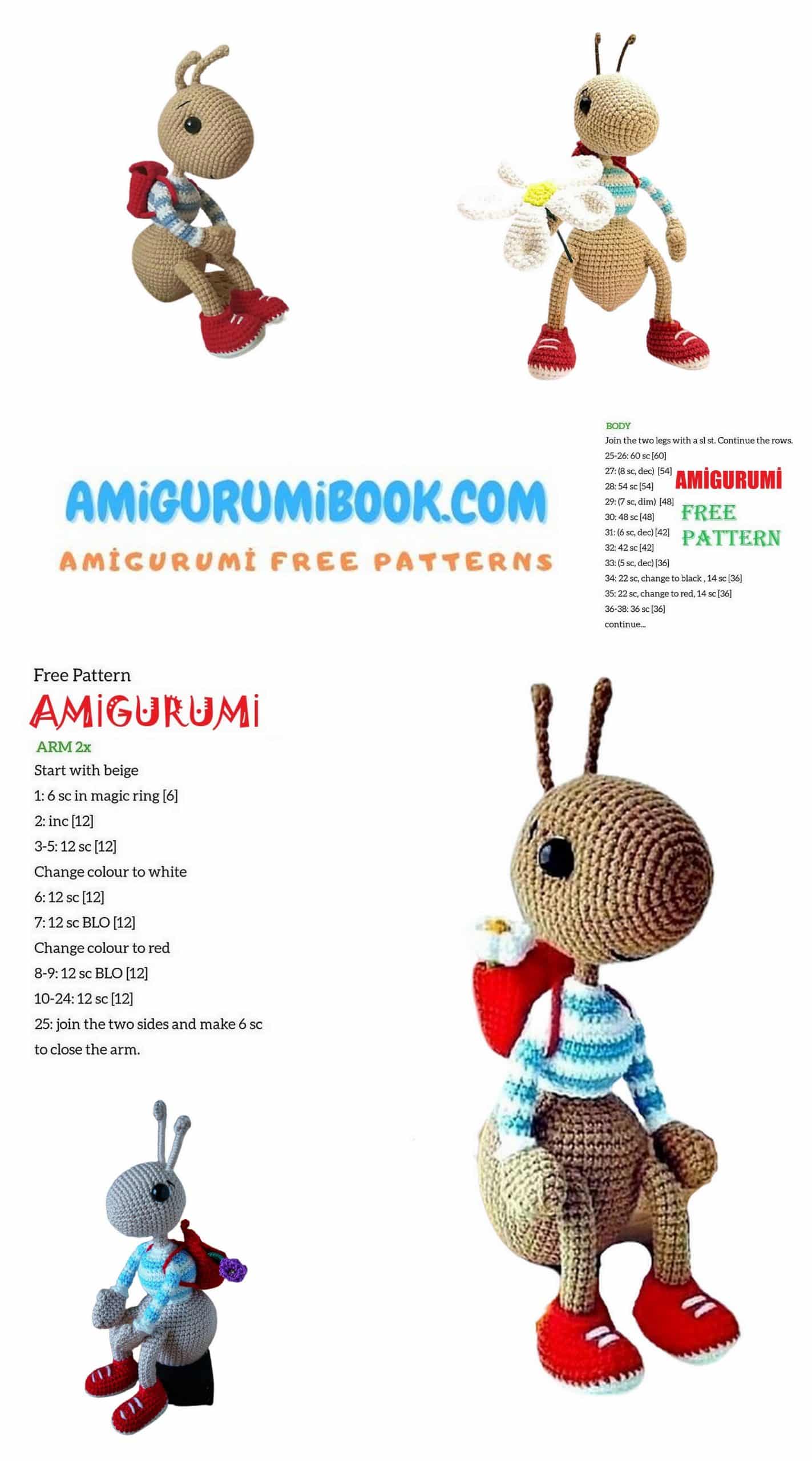 Cute Ant Amigurumi Free Pattern - Free Amigurumi Crochet Patterns