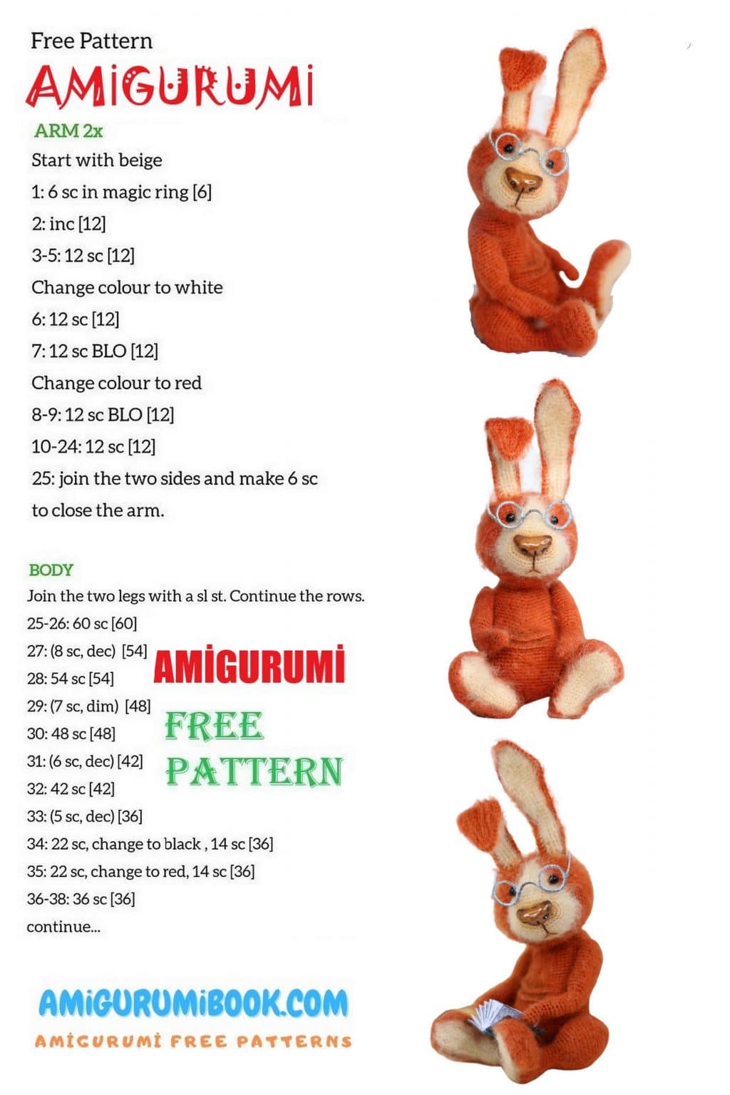 Charismatic Bunny Amigurumi Free Pattern - Free Amigurumi Crochet Patterns