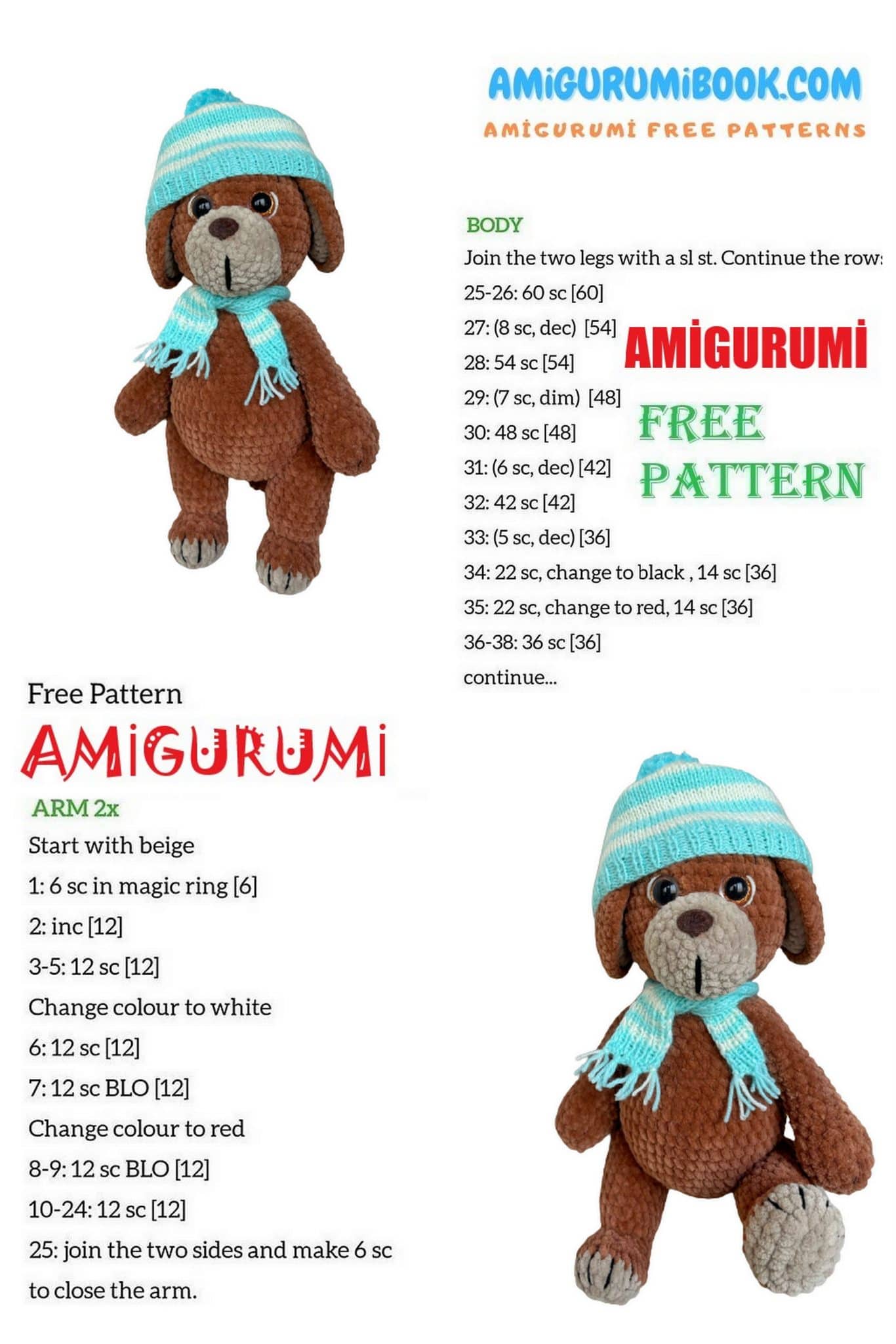 Cute Dog Max Amigurumi Free Pattern - Free Amigurumi Crochet Patterns