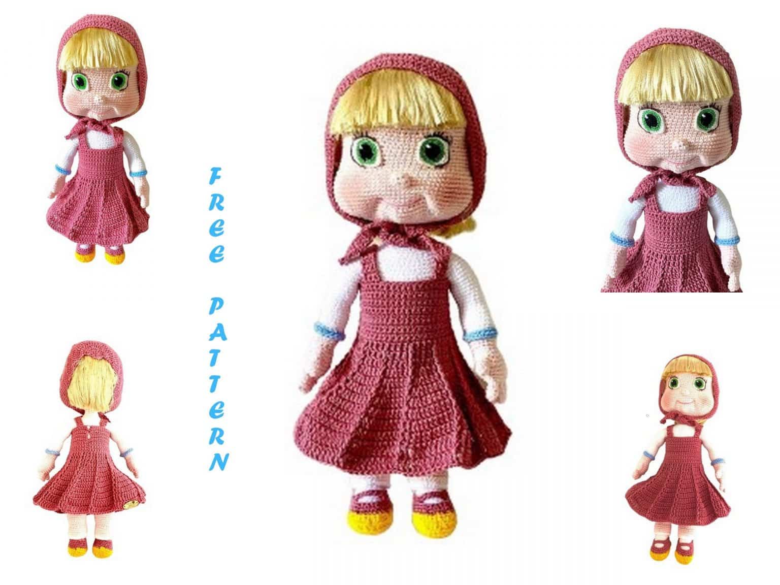 Masha Doll Amigurumi Free Pattern - Free Amigurumi Crochet Patterns