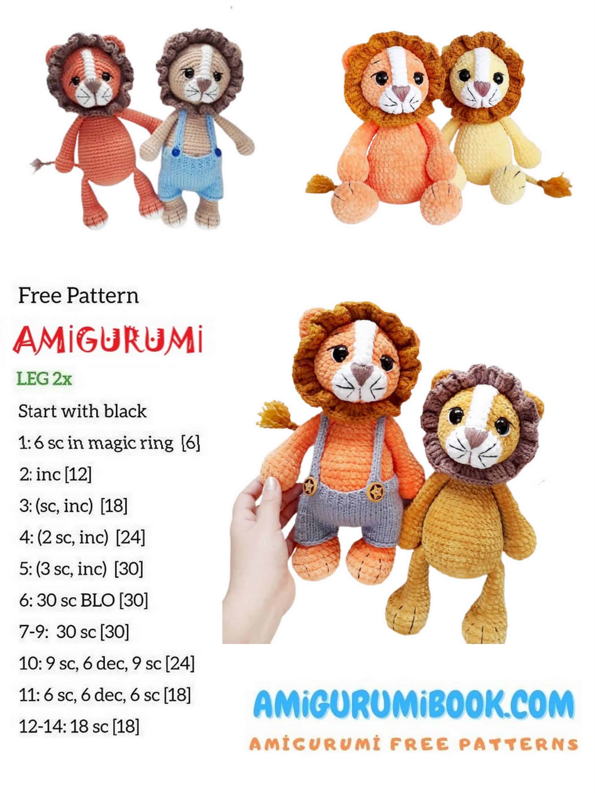 Cute Little Baby Lion Amigurumi Free Pattern - Free Amigurumi Crochet ...