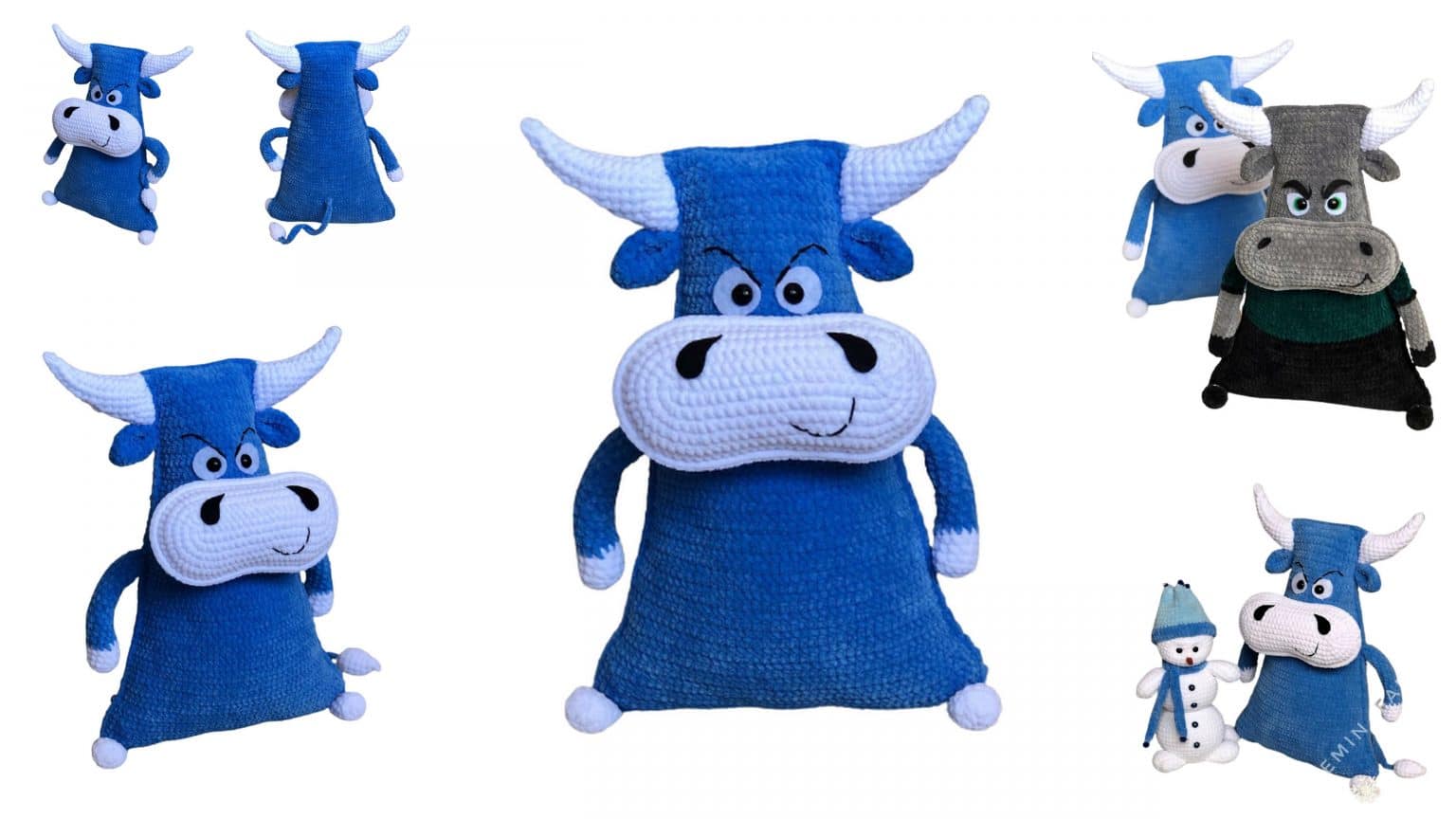 Angry Bull Pillow Amigurumi Free Pattern - Free Amigurumi Crochet Patterns