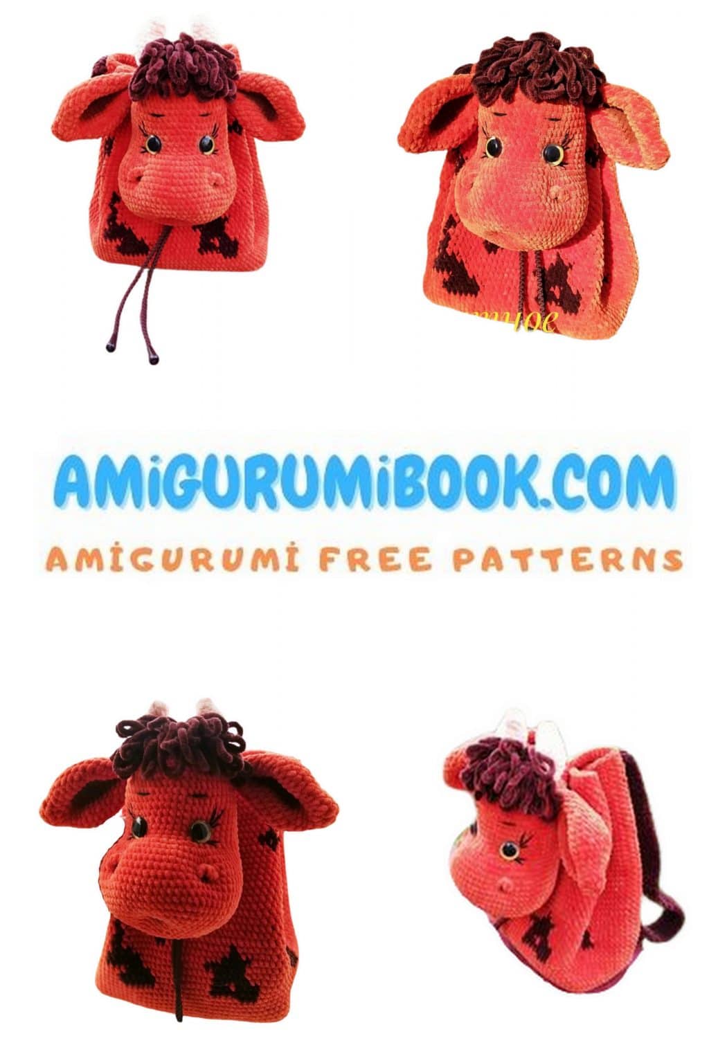 Cow Backpack Amigurumi Free Pattern - Free Amigurumi Crochet Patterns