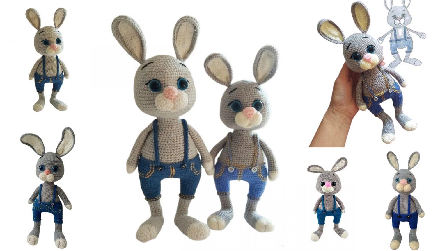 Bunny in Overalls Amigurumi Free Pattern - Free Amigurumi Crochet Patterns