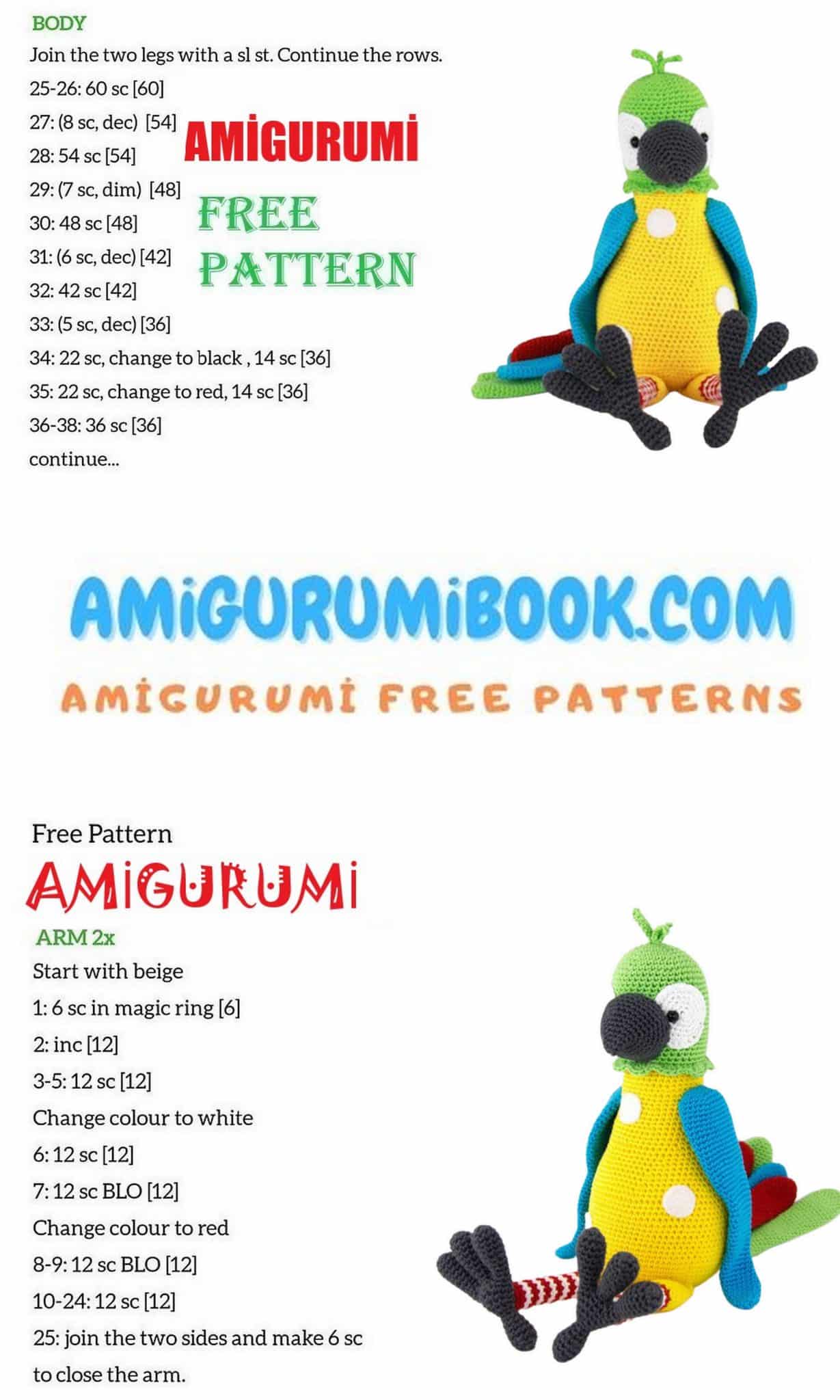 Parrot Pico Amigurumi Free Pattern - Free Amigurumi Crochet Patterns