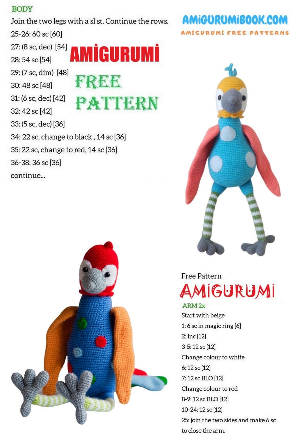 Parrot Pico Amigurumi Free Pattern - Free Amigurumi Crochet Patterns