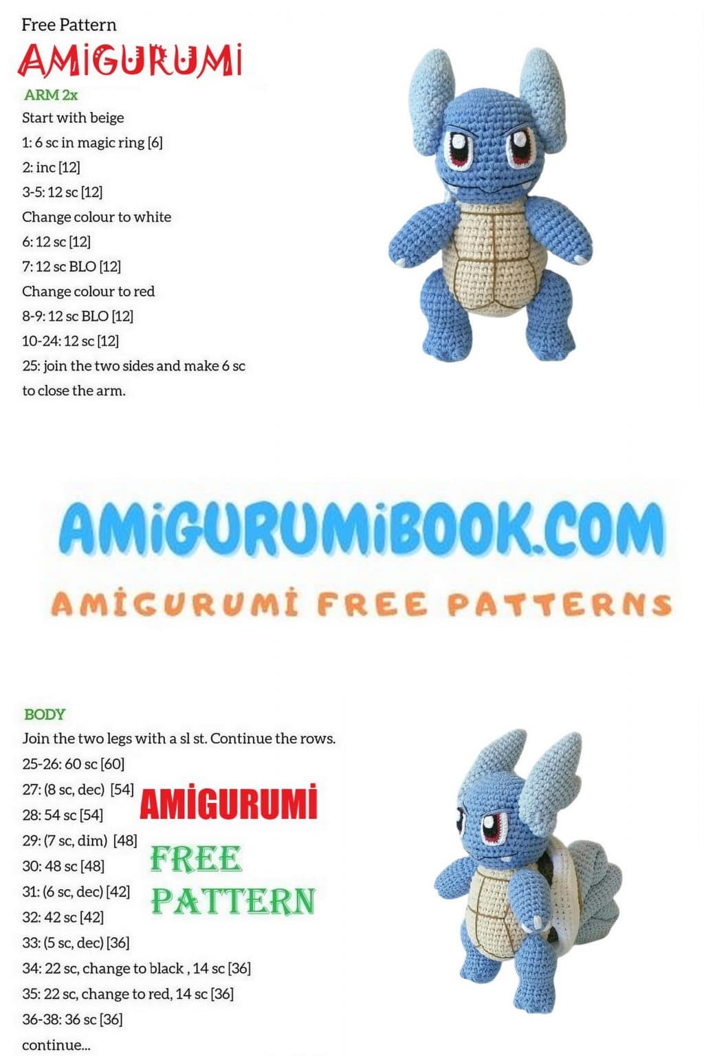 Pokemon Amigurumi Free Pattern - Free Amigurumi Crochet Patterns