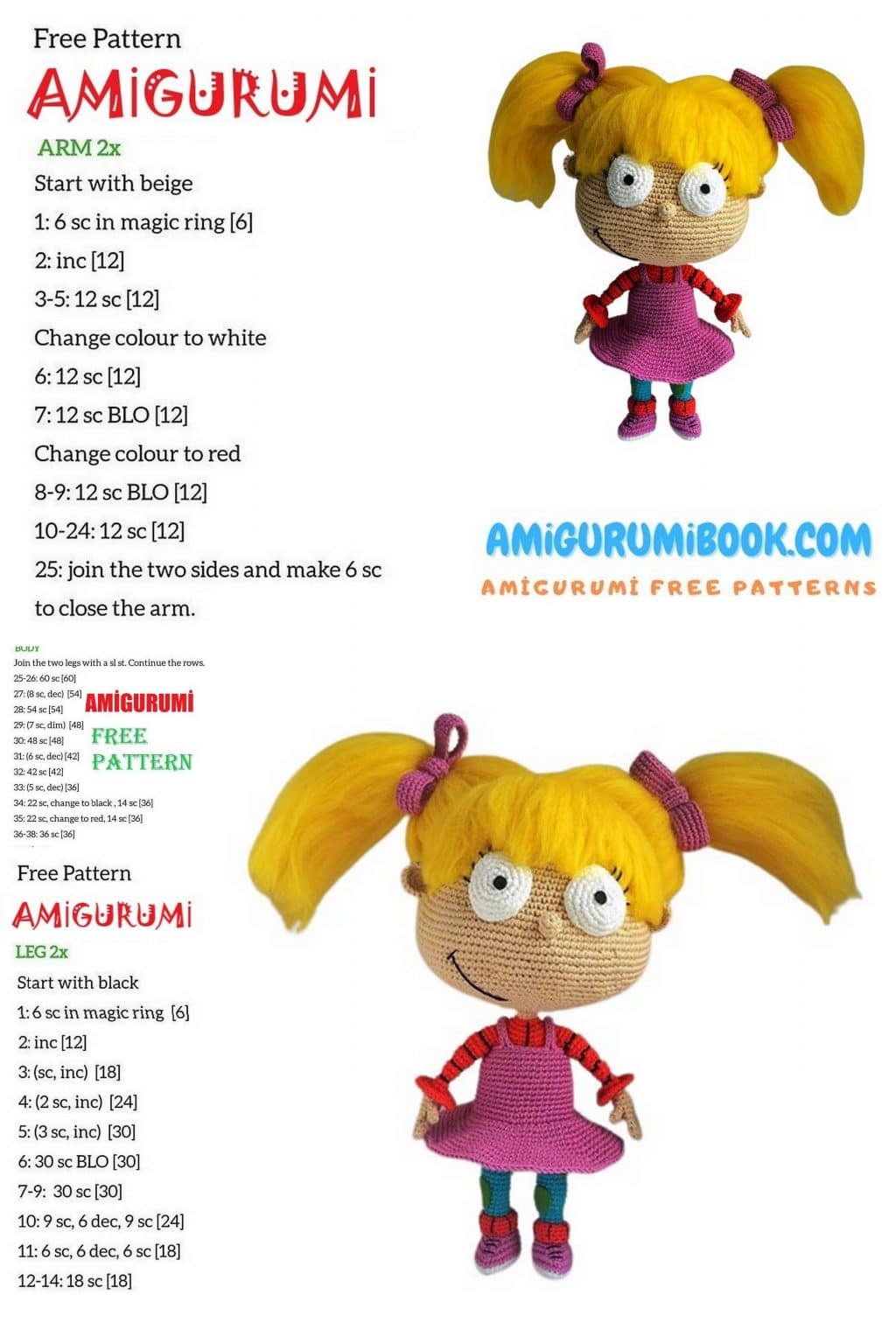 Angelica Doll Amigurumi Free Pattern - Free Amigurumi Crochet Patterns