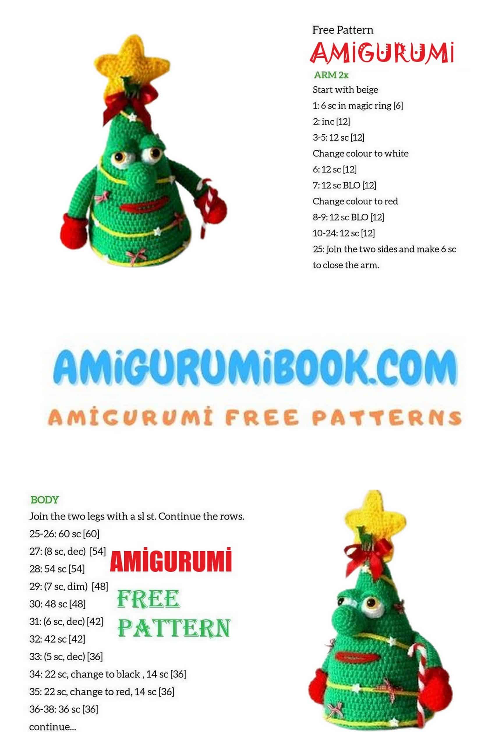 Christmas Tree Amigurumi Free Pattern - Free Amigurumi Crochet Patterns