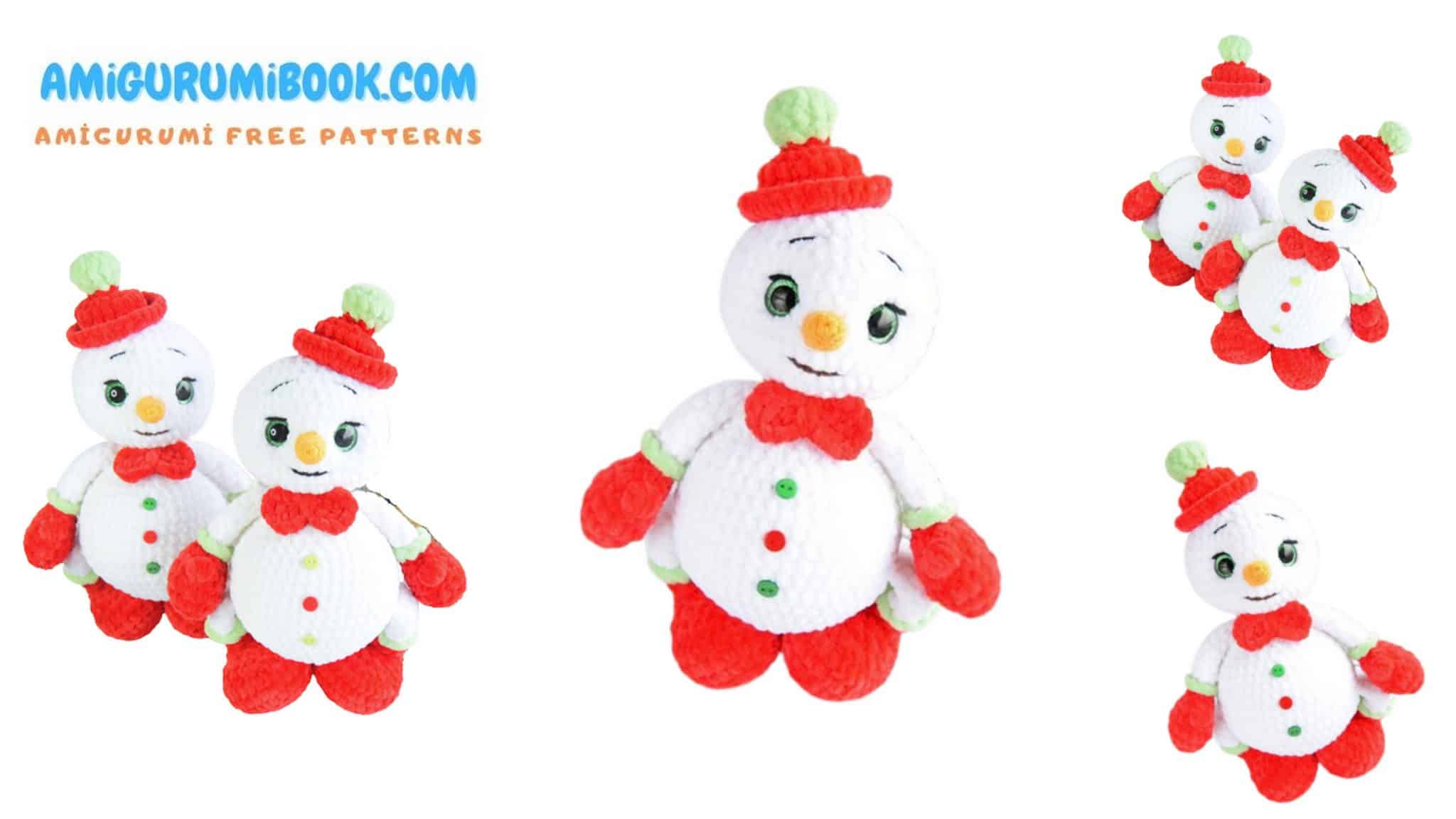 Velvet Fat Snowman Amigurumi Free Pattern - Free Amigurumi Crochet Patterns