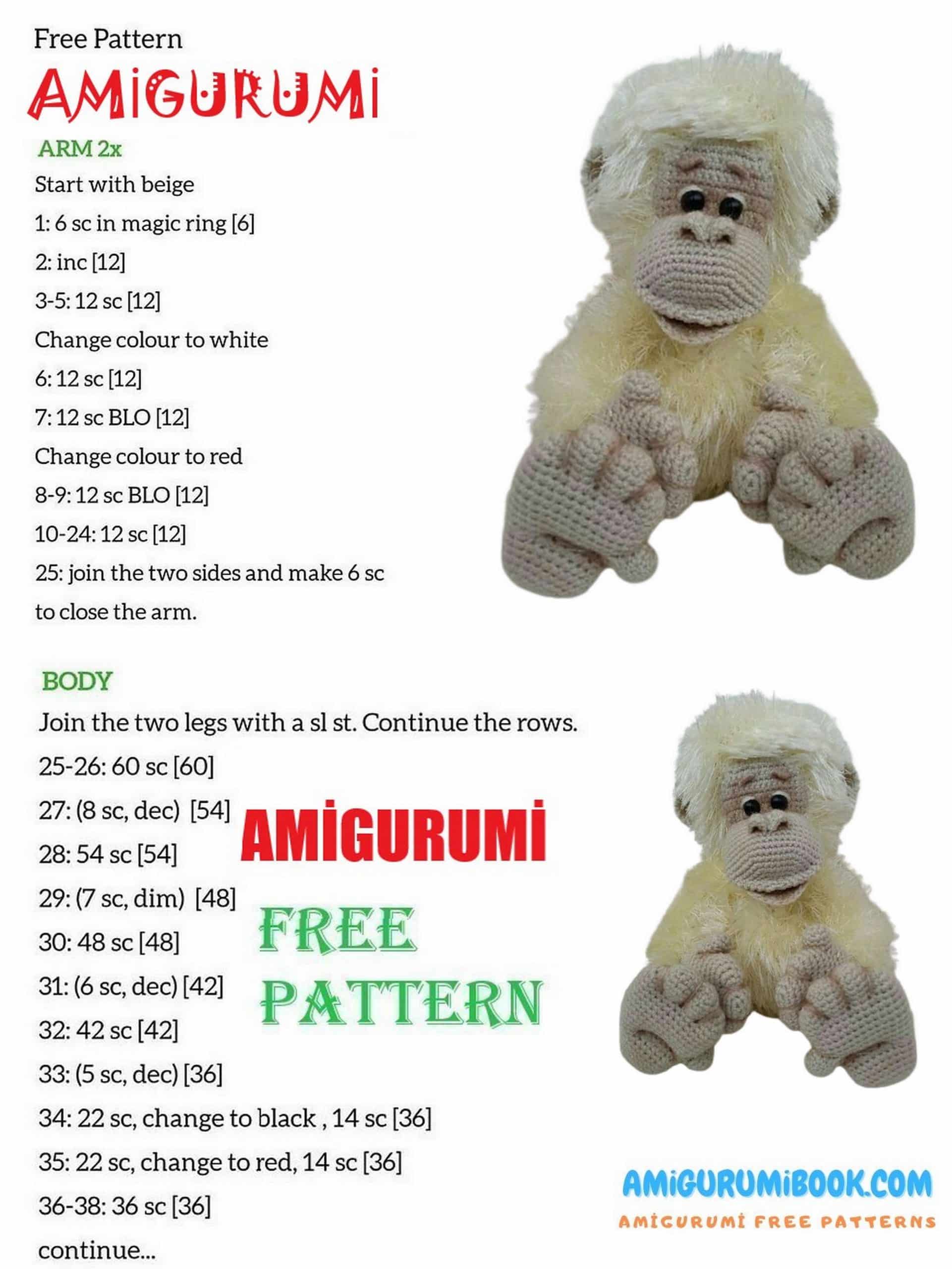 Monkey Elvis Amigurumi Free Pattern - Crochet Tutorial - Free Amigurumi ...