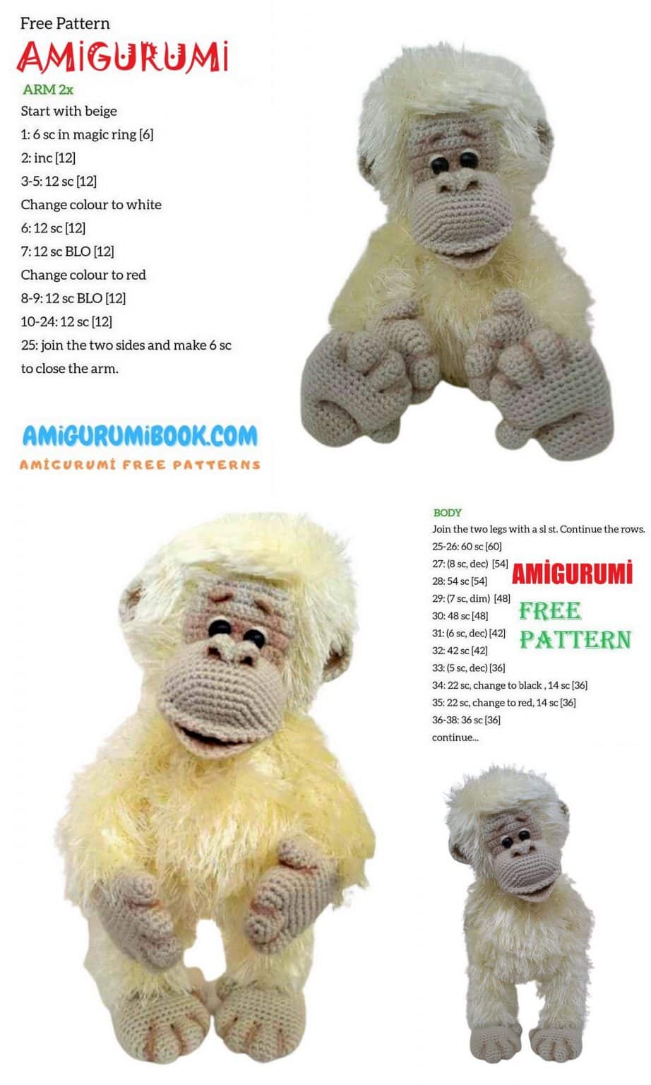 Monkey Elvis Amigurumi Free Pattern - Crochet Tutorial - Free Amigurumi ...