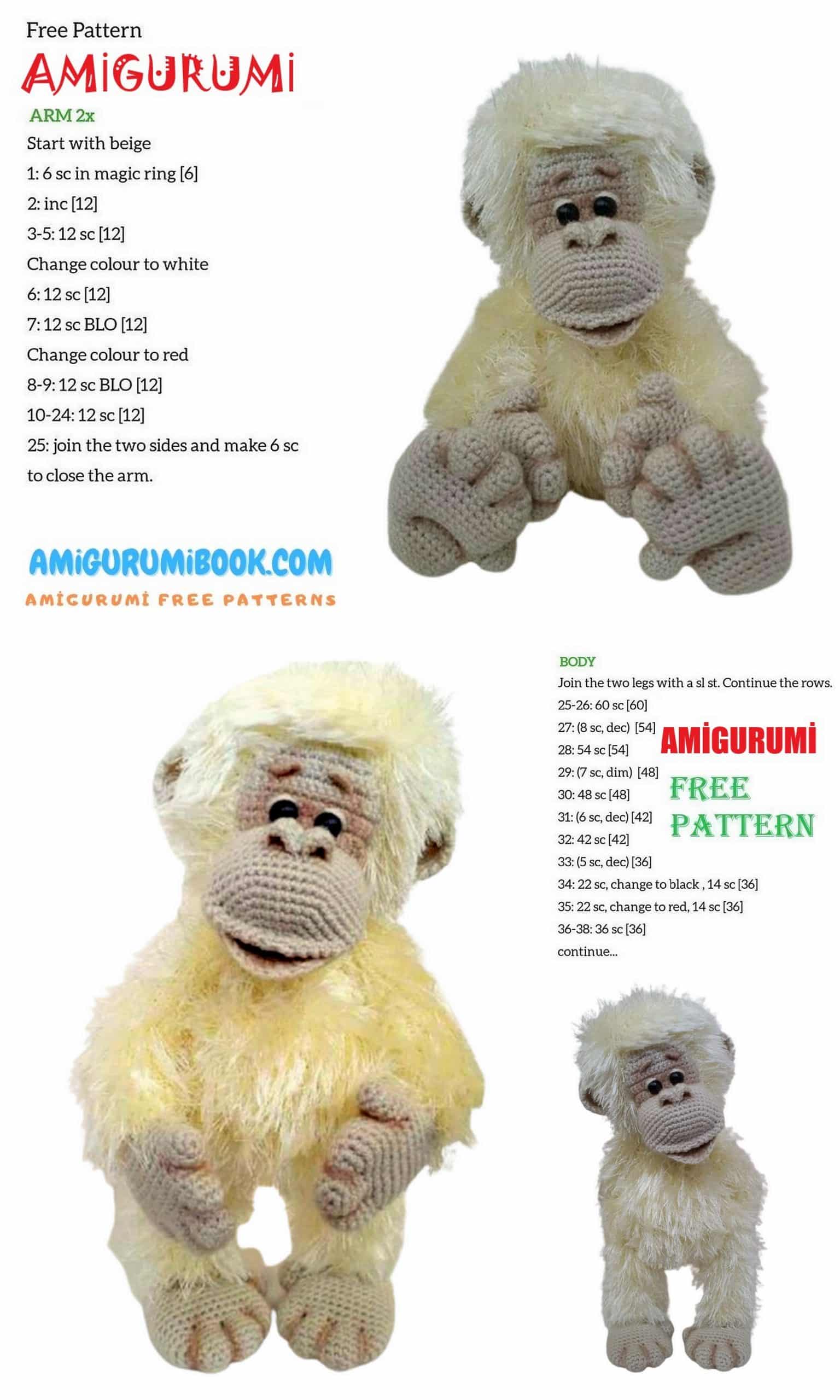 Monkey Elvis Amigurumi Free Pattern - Crochet Tutorial - Free Amigurumi ...