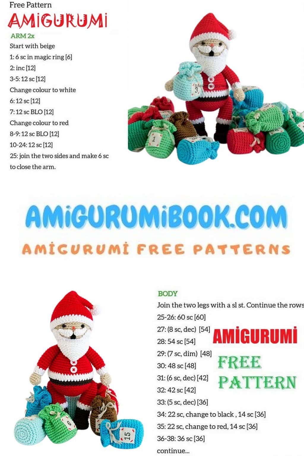 Santa Claus Peter Amigurumi Free Pattern - Free Amigurumi Crochet Patterns