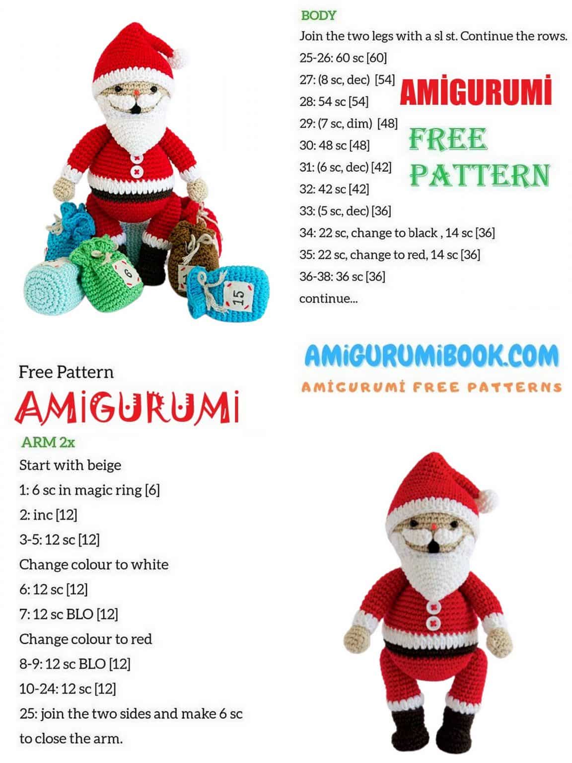 Santa Claus Peter Amigurumi Free Pattern - Free Amigurumi Crochet Patterns