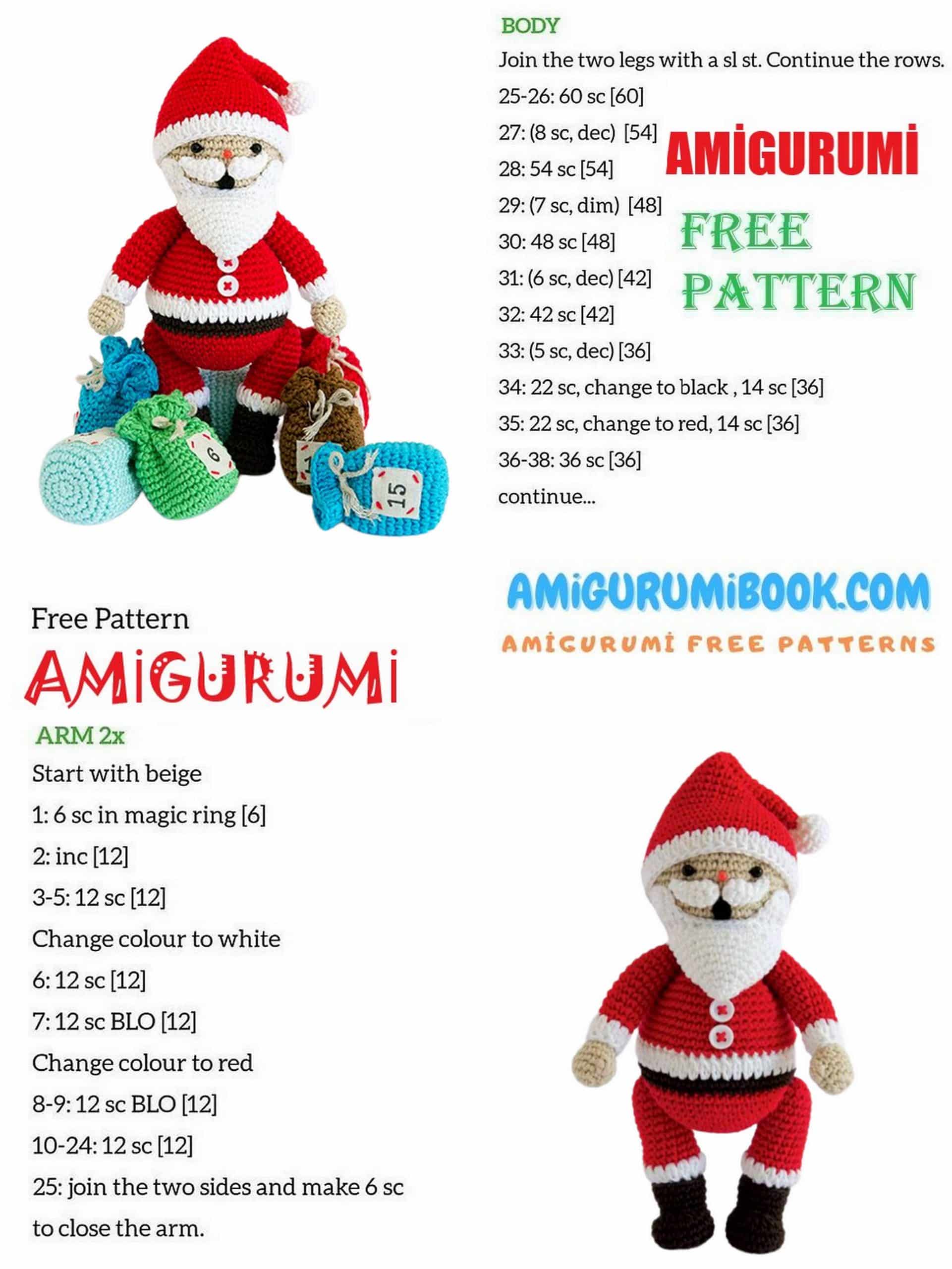 Santa Claus Peter Amigurumi Free Pattern - Free Amigurumi Crochet Patterns