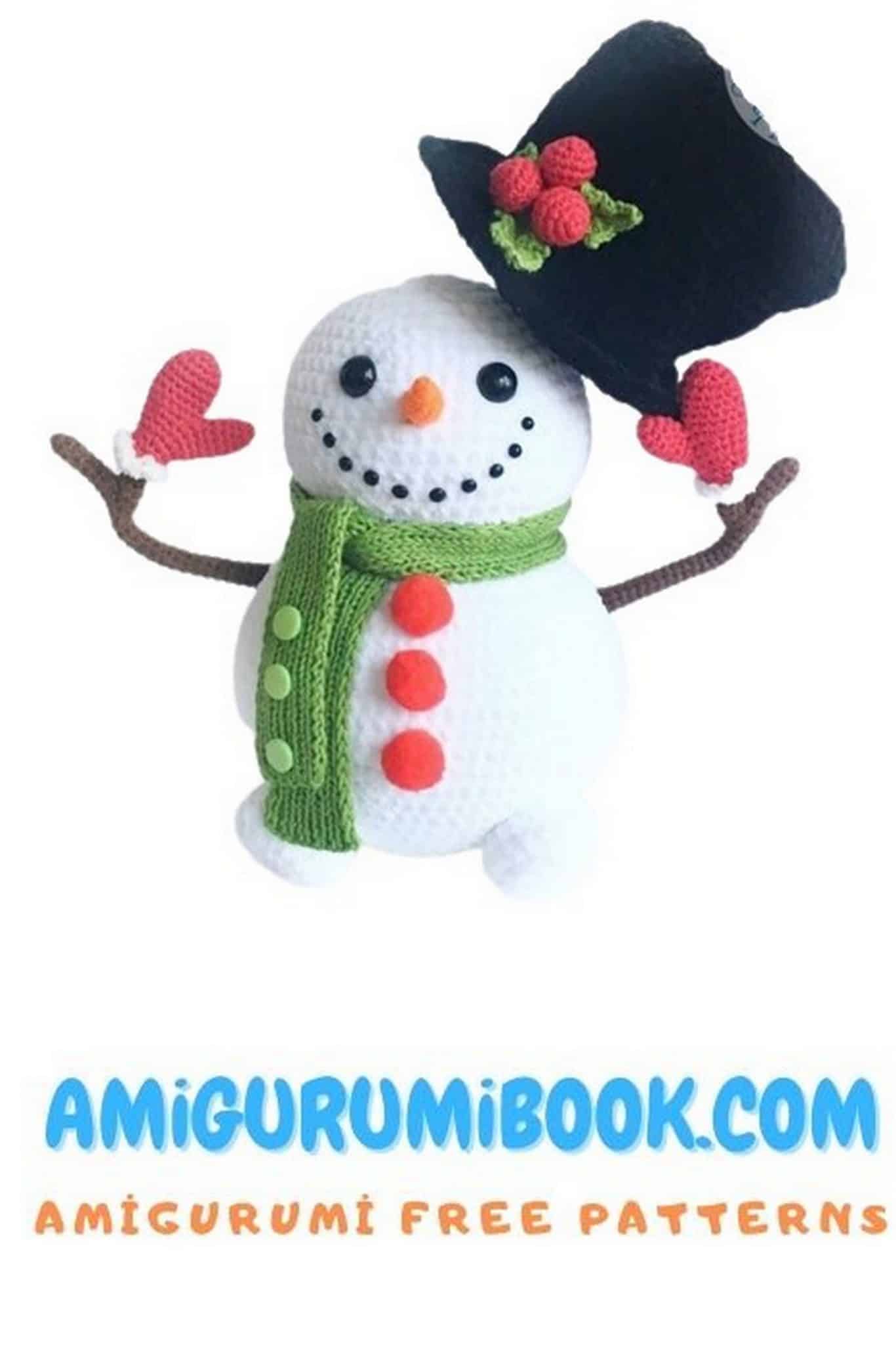 Snowman in Top Hat Amigurumi Free Pattern - Free Amigurumi Crochet Patterns