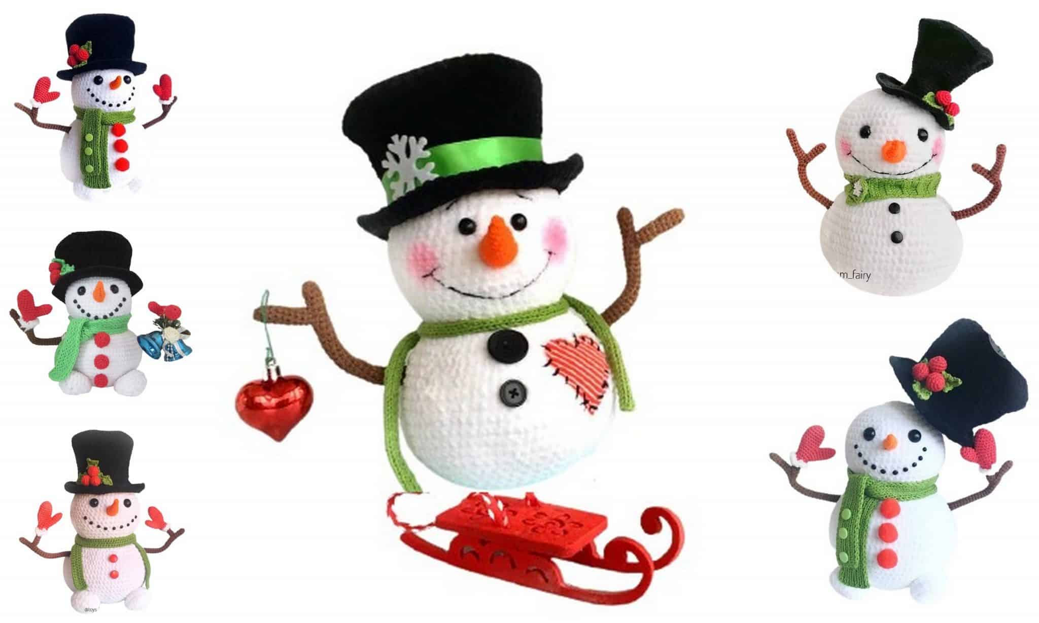 Snowman in Top Hat Amigurumi Free Pattern - Free Amigurumi Crochet Patterns