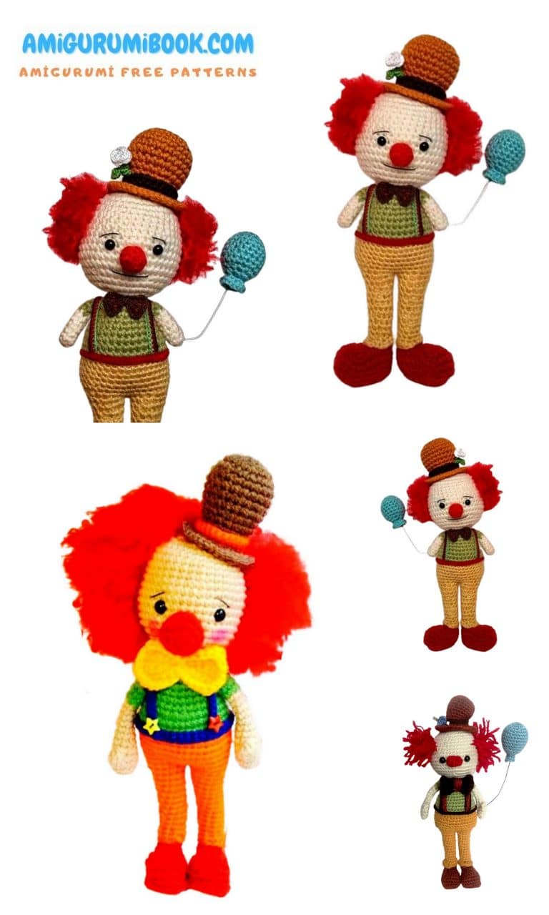 Clown Patrick Amigurumi Free Pattern - Free Amigurumi Crochet Patterns