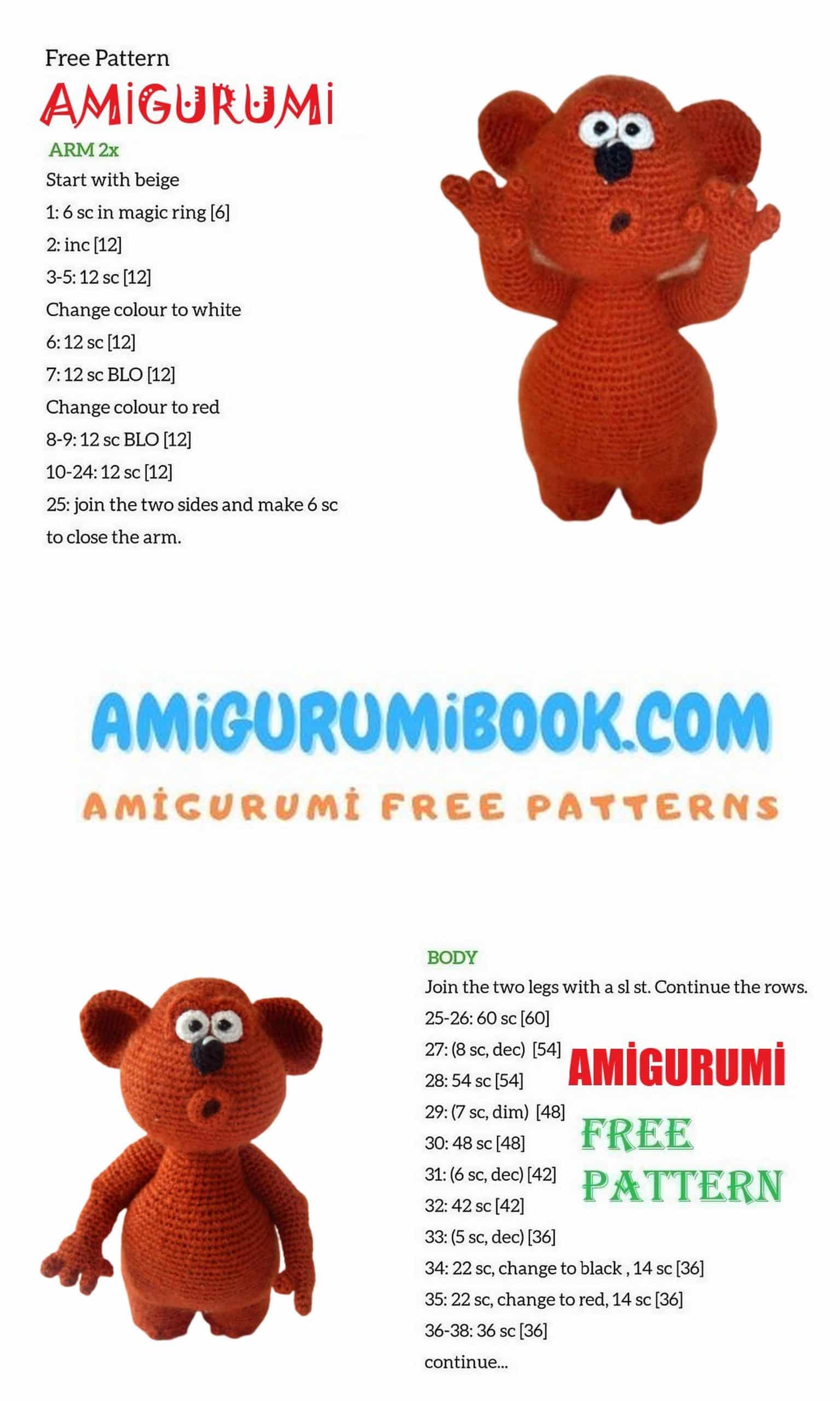 Lorax Teddy Bear Amigurumi Free Pattern - Free Amigurumi Crochet Patterns