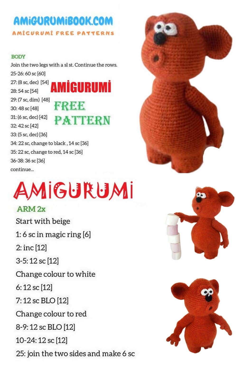 Lorax Teddy Bear Amigurumi Free Pattern - Free Amigurumi Crochet Patterns