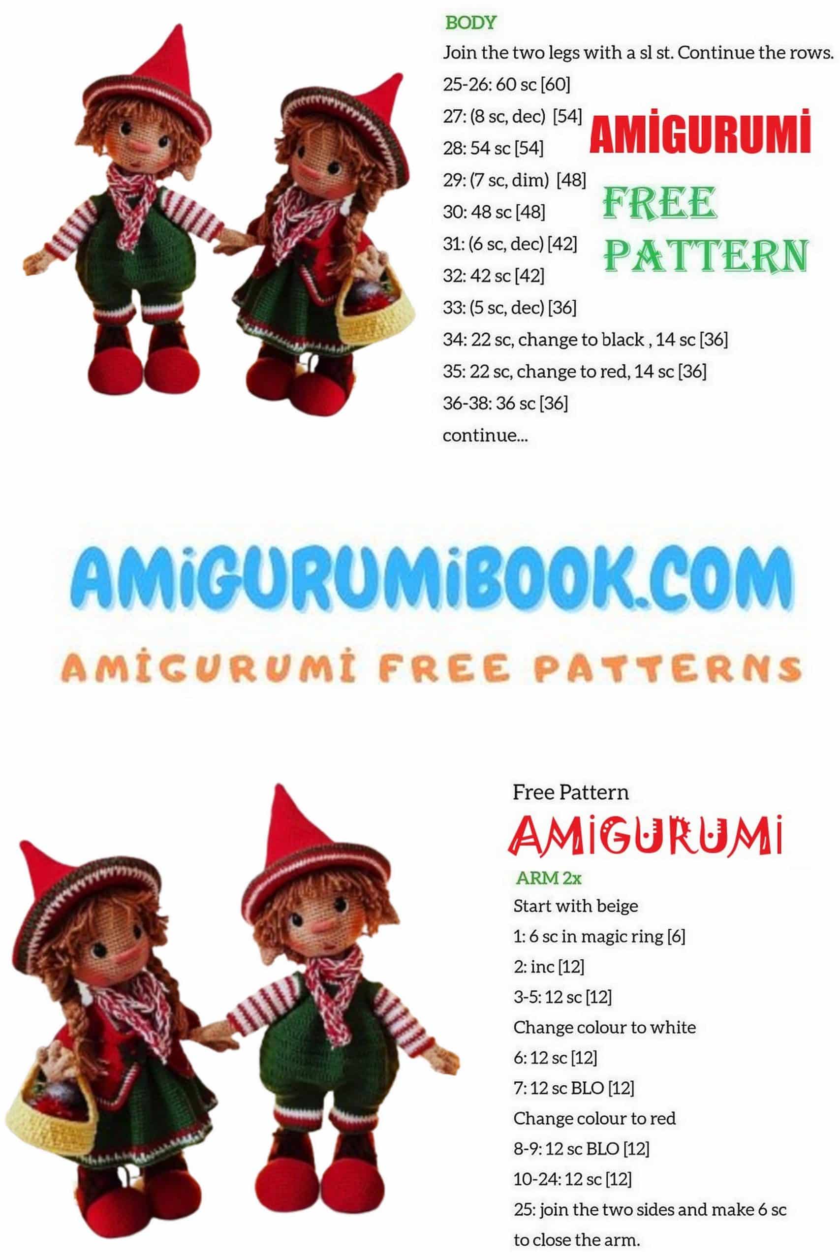 Lover Christmas Elf Amigurumi Free Pattern - Free Amigurumi Crochet ...