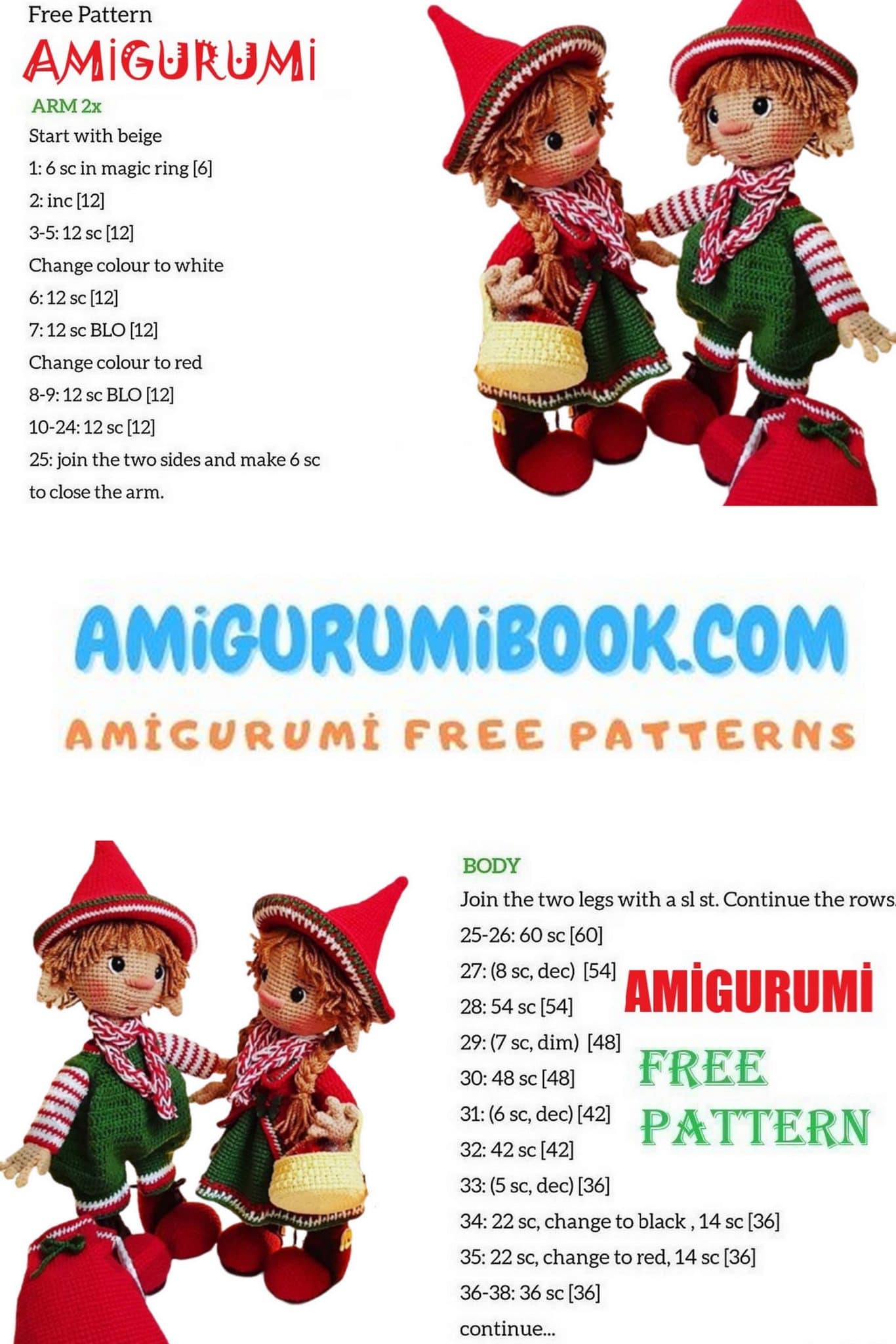 Lover Christmas Elf Amigurumi Free Pattern - Free Amigurumi Crochet ...