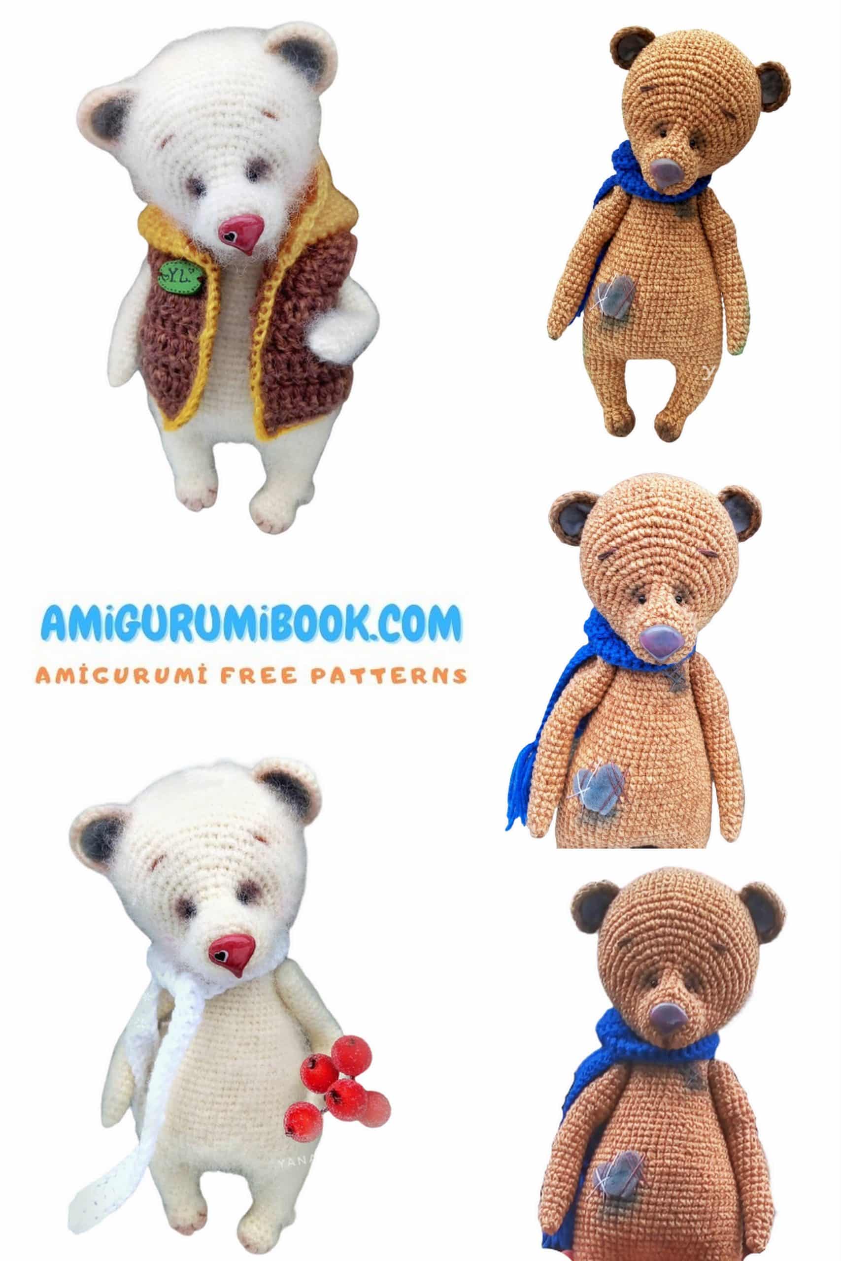 Amigurumi Scarf Teddy Bear Free Pattern - Free Amigurumi Crochet Patterns