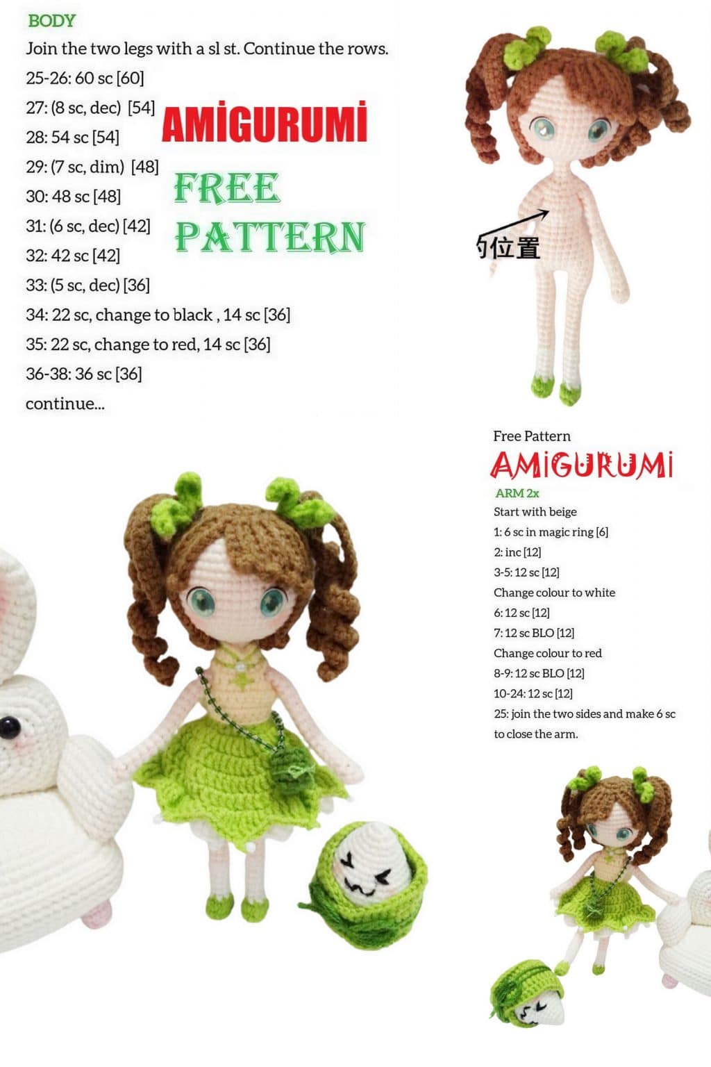 Cute Girl Amigurumi Free Pattern - Free Amigurumi Crochet Patterns