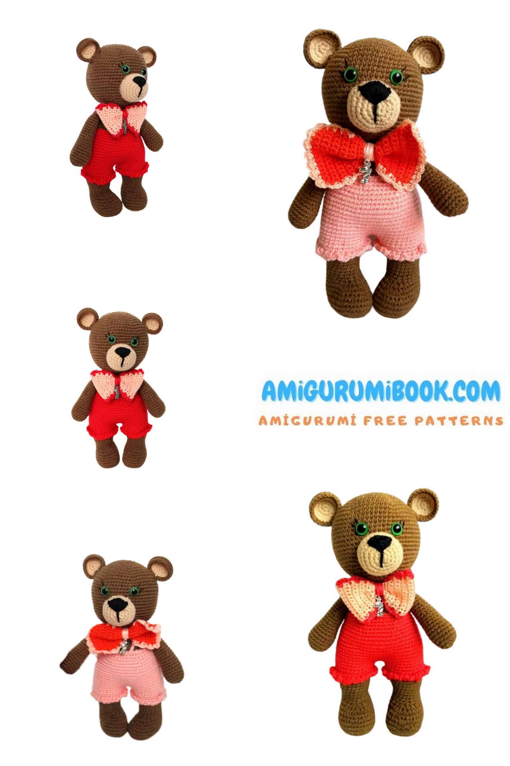 Cute Bow Tie Teddy Bear Amigurumi Free Pattern - Free Amigurumi Crochet ...