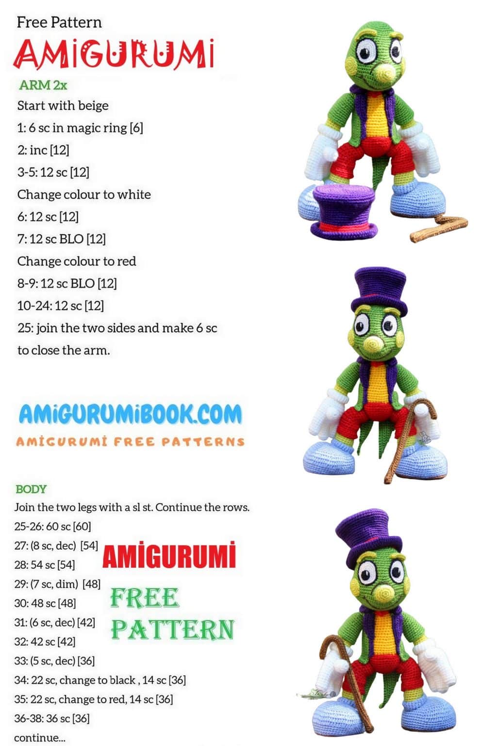 Cicada Amigurumi Free Pattern - Free Amigurumi Crochet Patterns