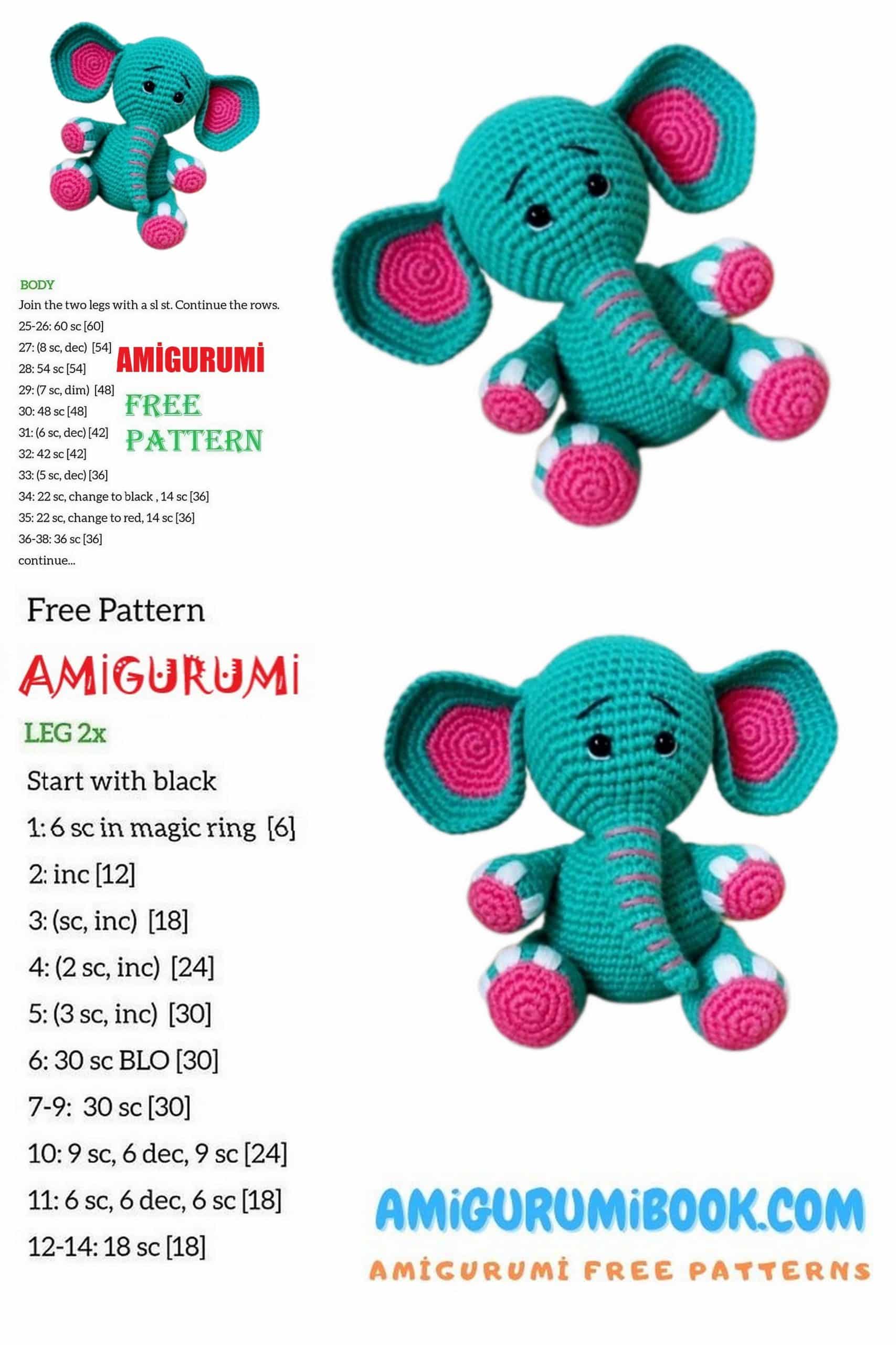 Elephant Melo Amigurumi Free Pattern Free Amigurumi Crochet Patterns