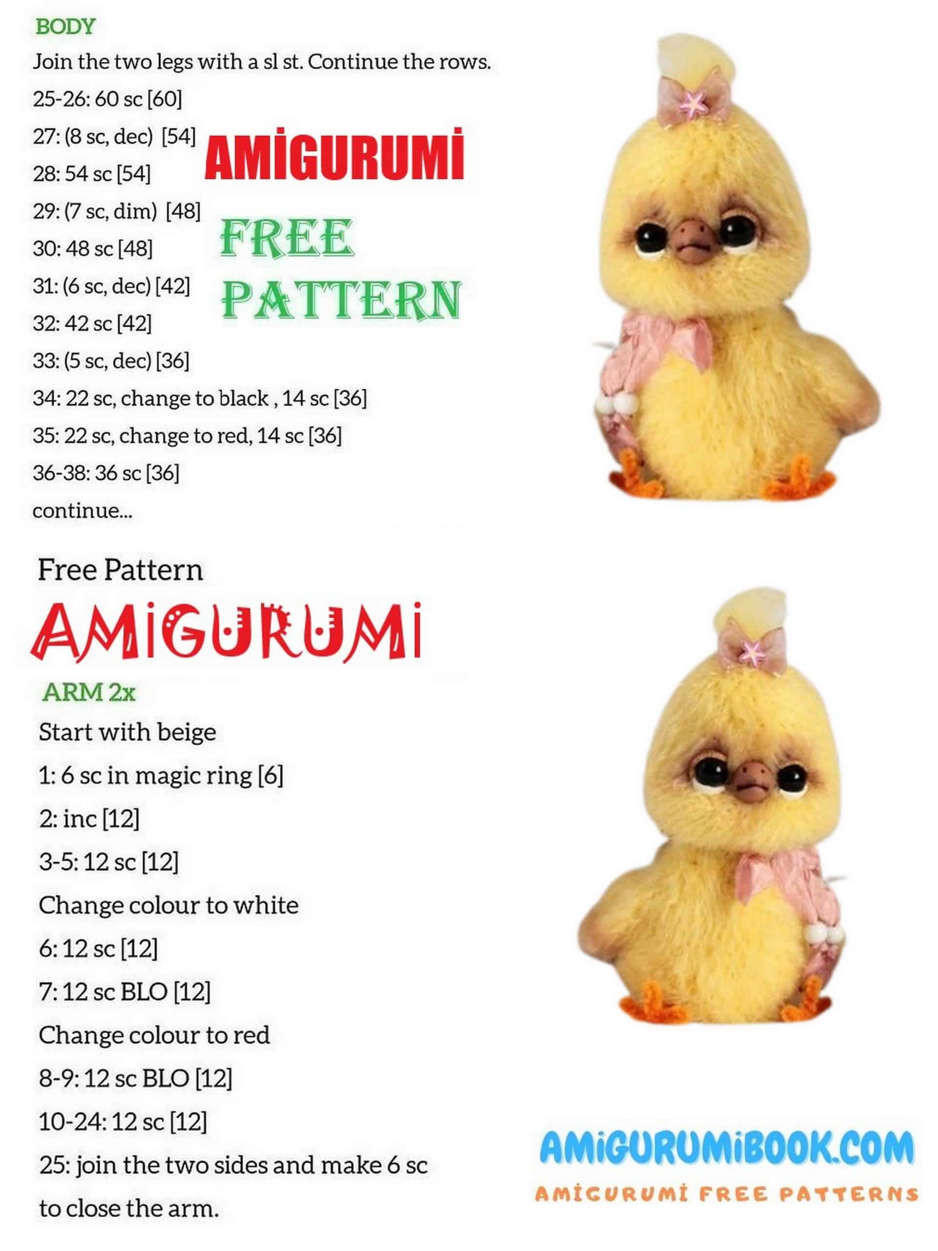 Fluffy Chick Amigurumi Free Pattern - Free Amigurumi Crochet Patterns