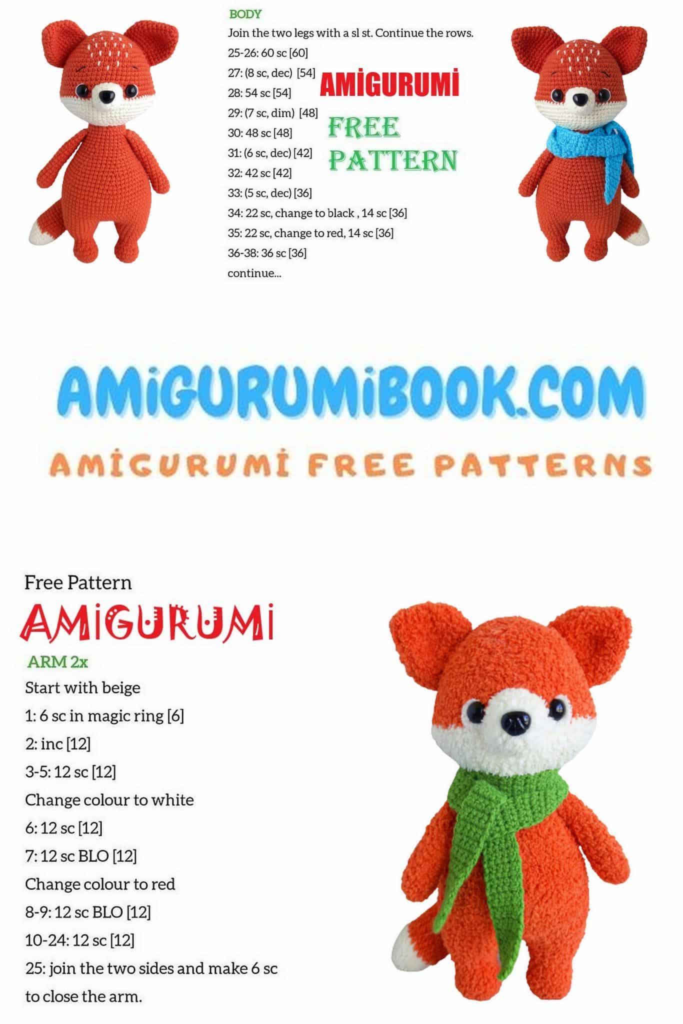 Fox Pip Amigurumi Free Pattern - Free Amigurumi Crochet Patterns
