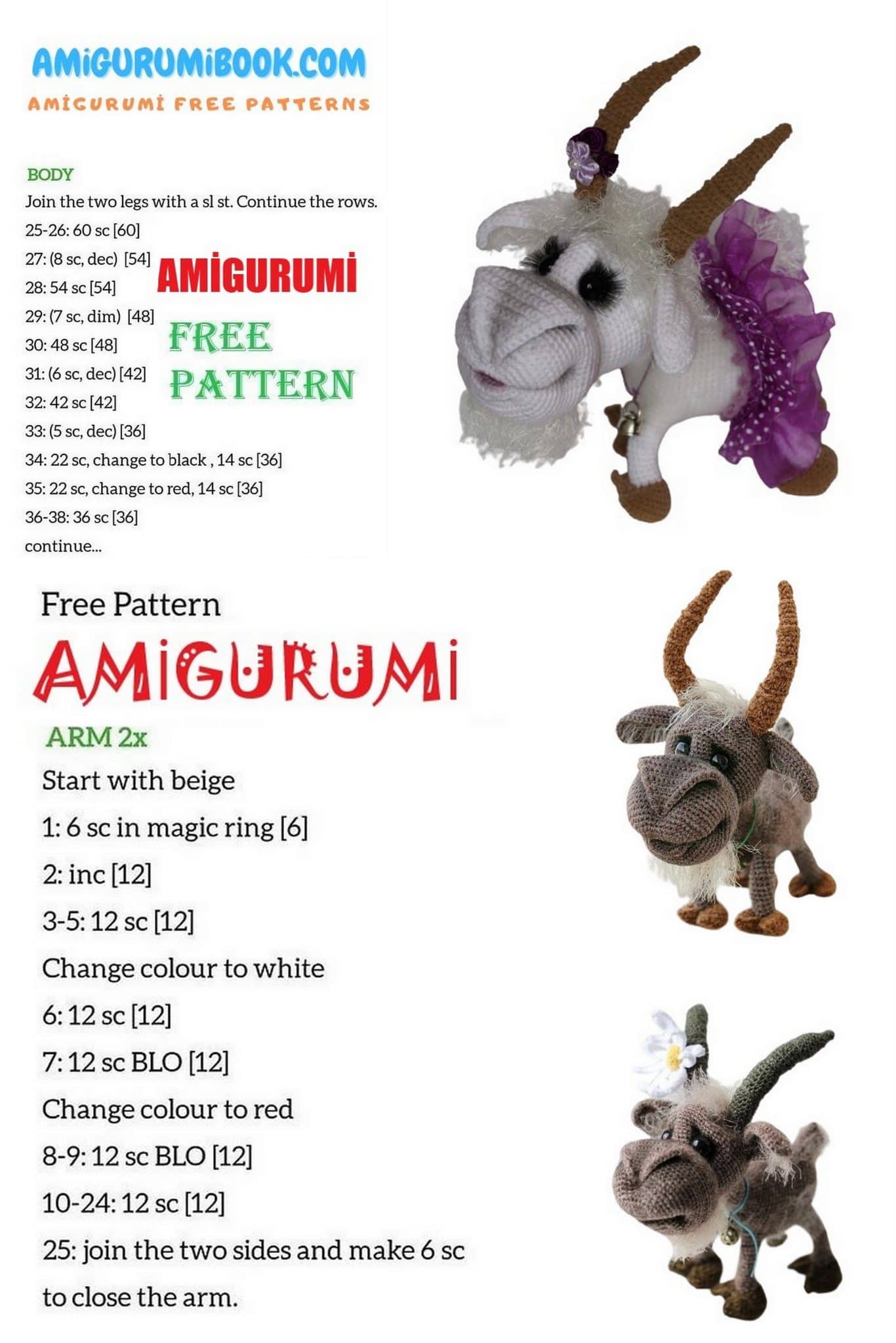 Goat Billy Amigurumi Free Pattern - Free Amigurumi Crochet Patterns