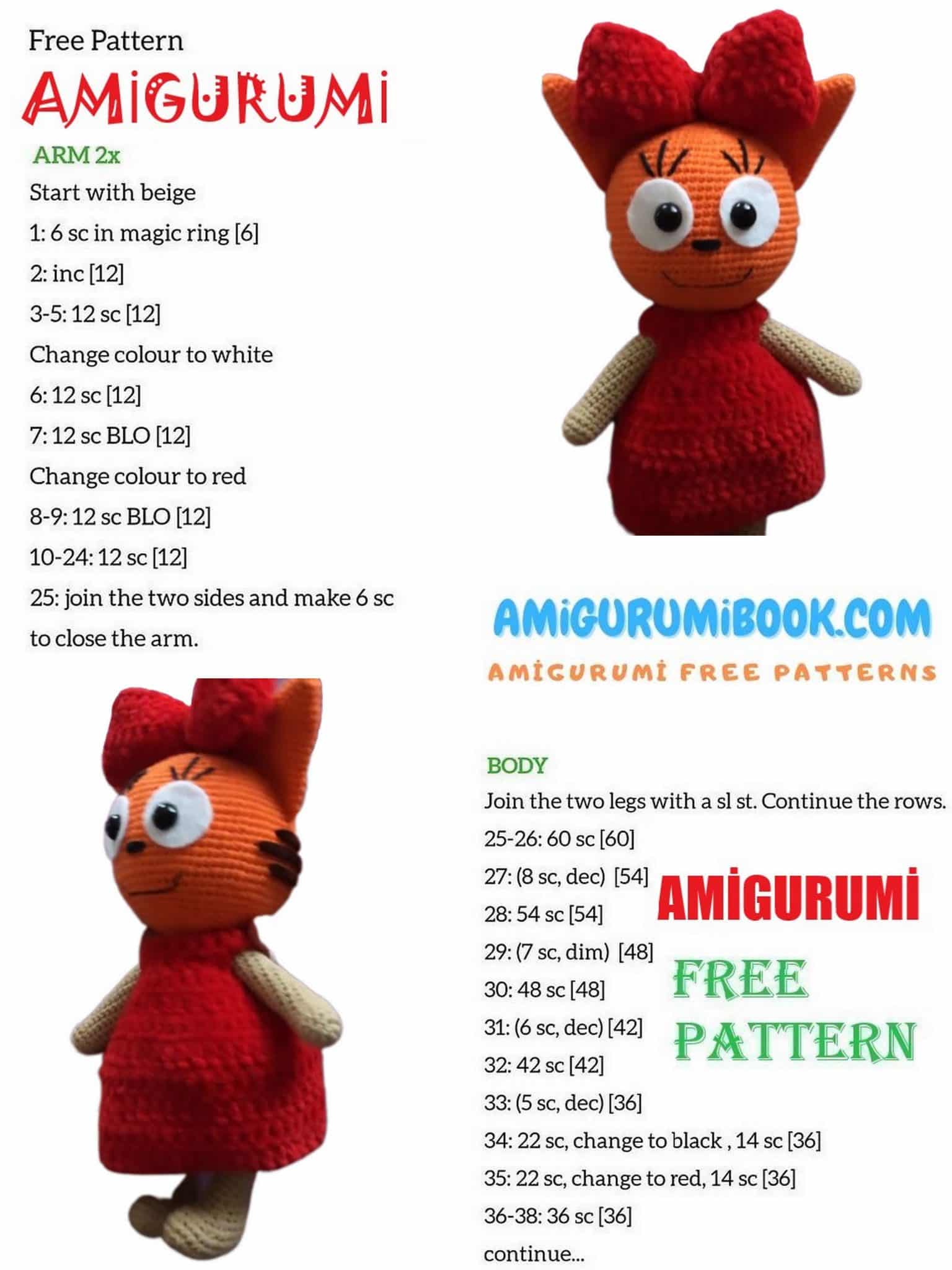 Caramel Cat Amigurumi Free Pattern - Free Amigurumi Crochet Patterns