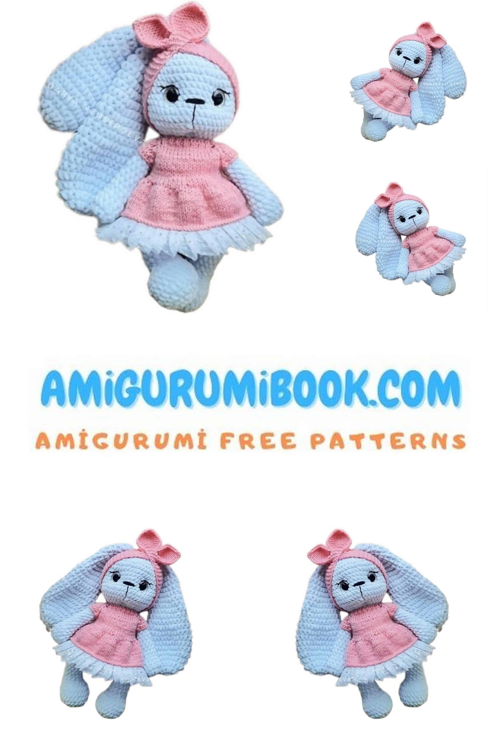 Free Pattern for a Cute Bunny Amigurumi in a Pink Dress - Free ...
