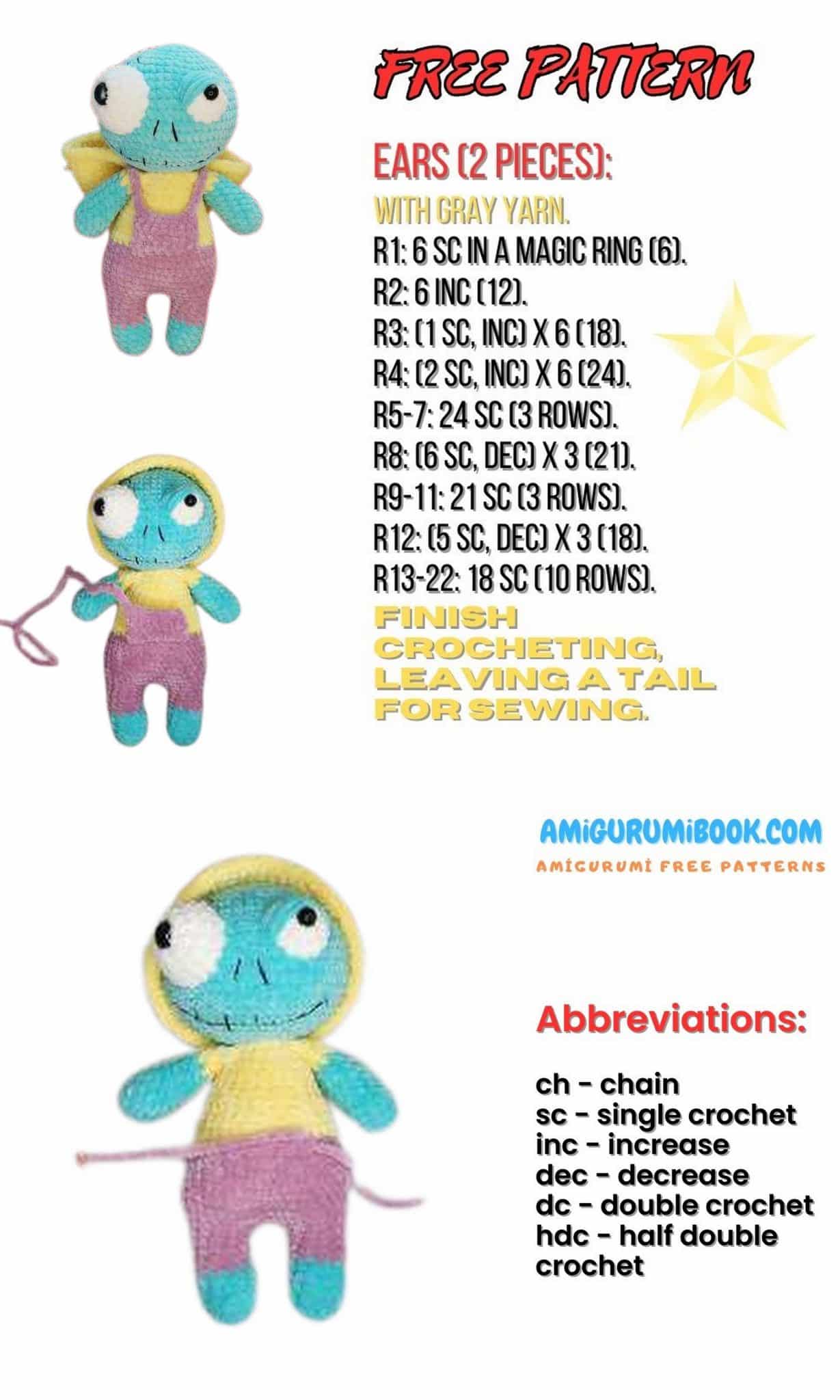 Halloween Zombie Amigurumi Free Pattern - Free Amigurumi Crochet Patterns