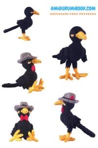 Crow Charlie Amigurumi Bird Free Pattern - Free Amigurumi Crochet Patterns