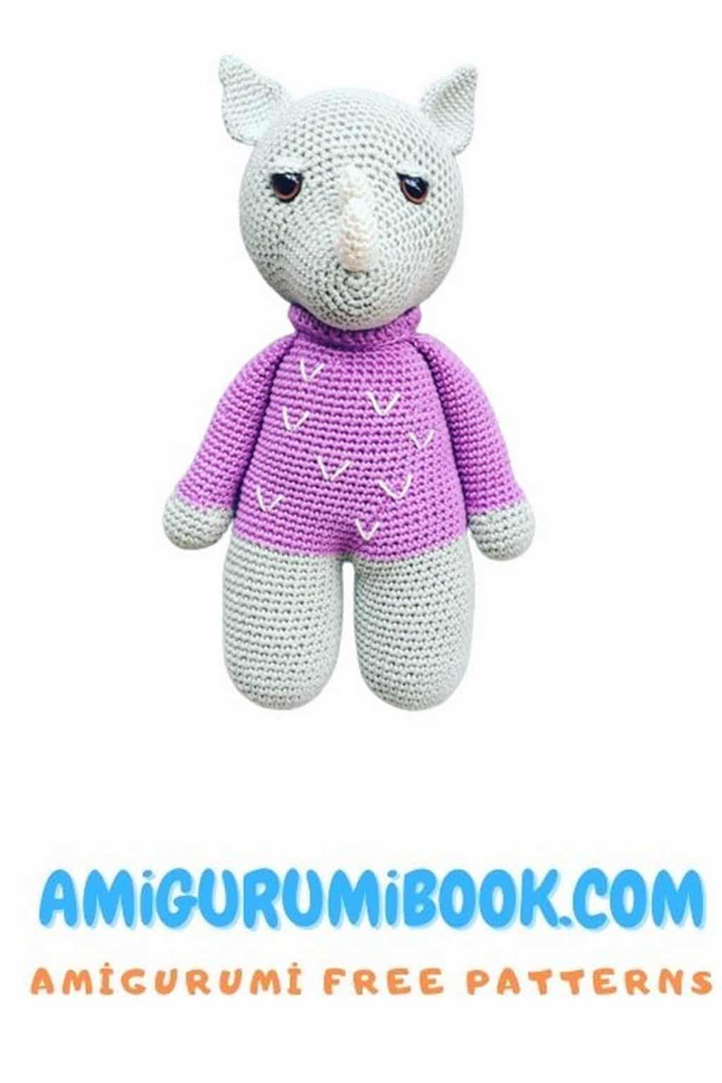 Free Amigurumi Rhino Pattern: Craft Your Own Adorable Rhinoceros - Free ...