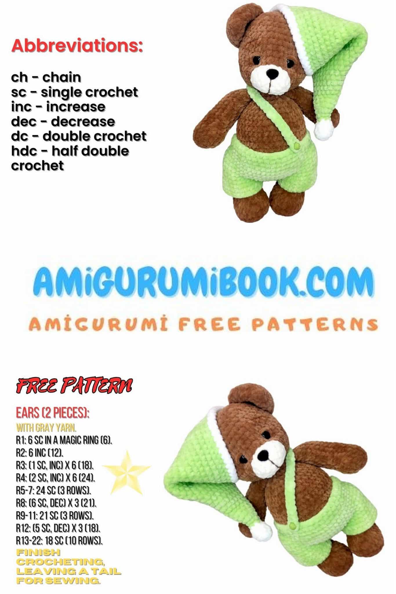 Free Barney Bear Amigurumi Pattern: Crochet Your Own Cuddly Companion ...