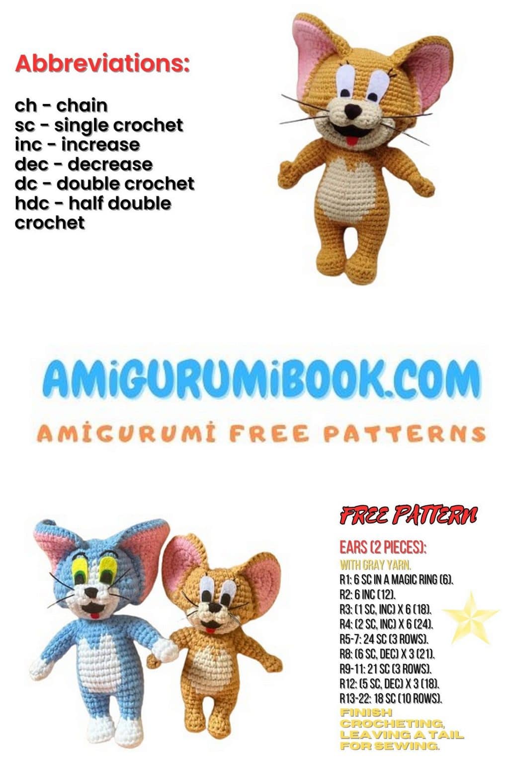 Little Mouse Jerry Amigurumi Free Pattern - Create Your Adorable ...