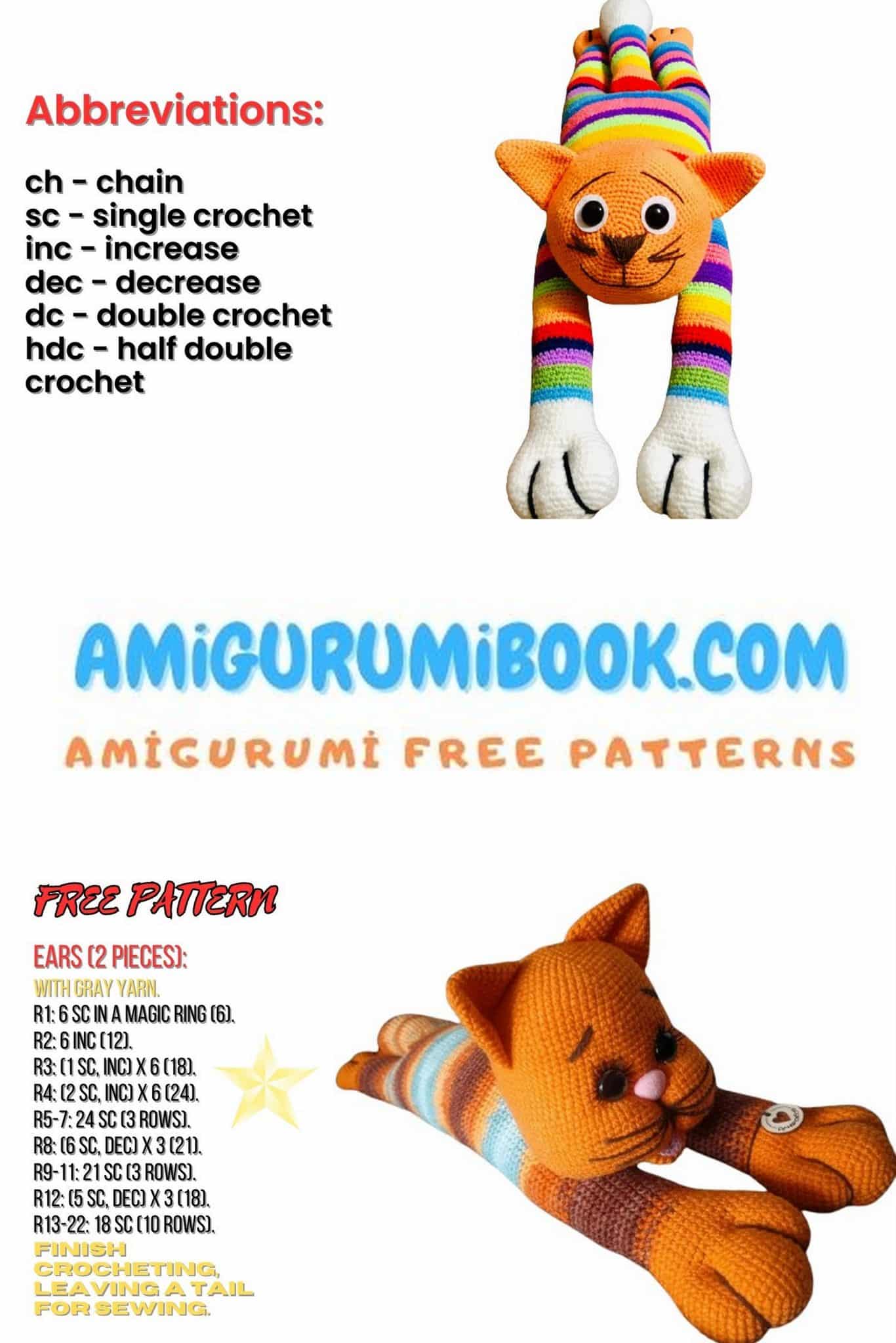 Amigurumi Cute Cat Amineko Free Pattern - Free Amigurumi Crochet Patterns