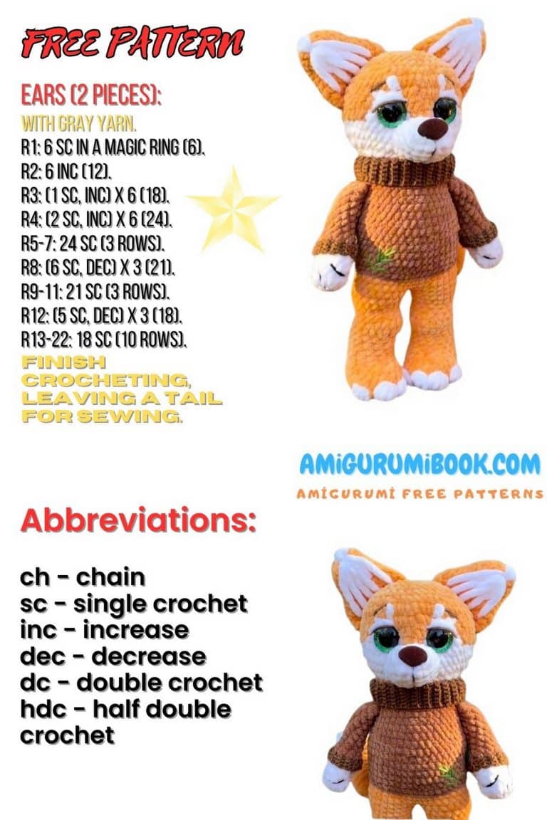 Free Fox Tom Amigurumi Pattern: Crochet Tutorial - Free Amigurumi ...