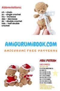 Free Christmas Teddy Bear Amigurumi Pattern - Crochet Tutorial - Free ...